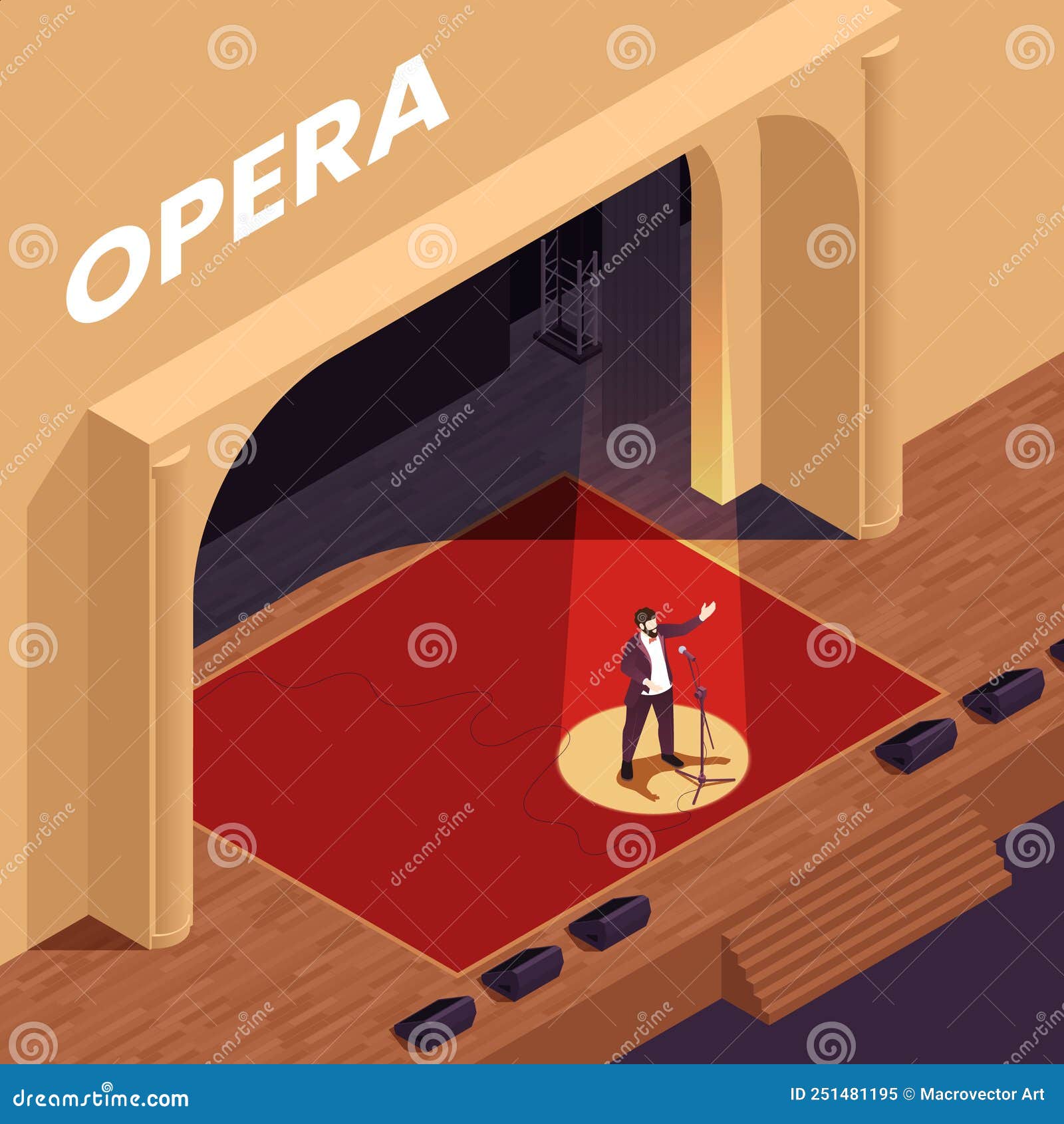 Opera Theatre Isometric Poster Stock Vector - Illustration of ...