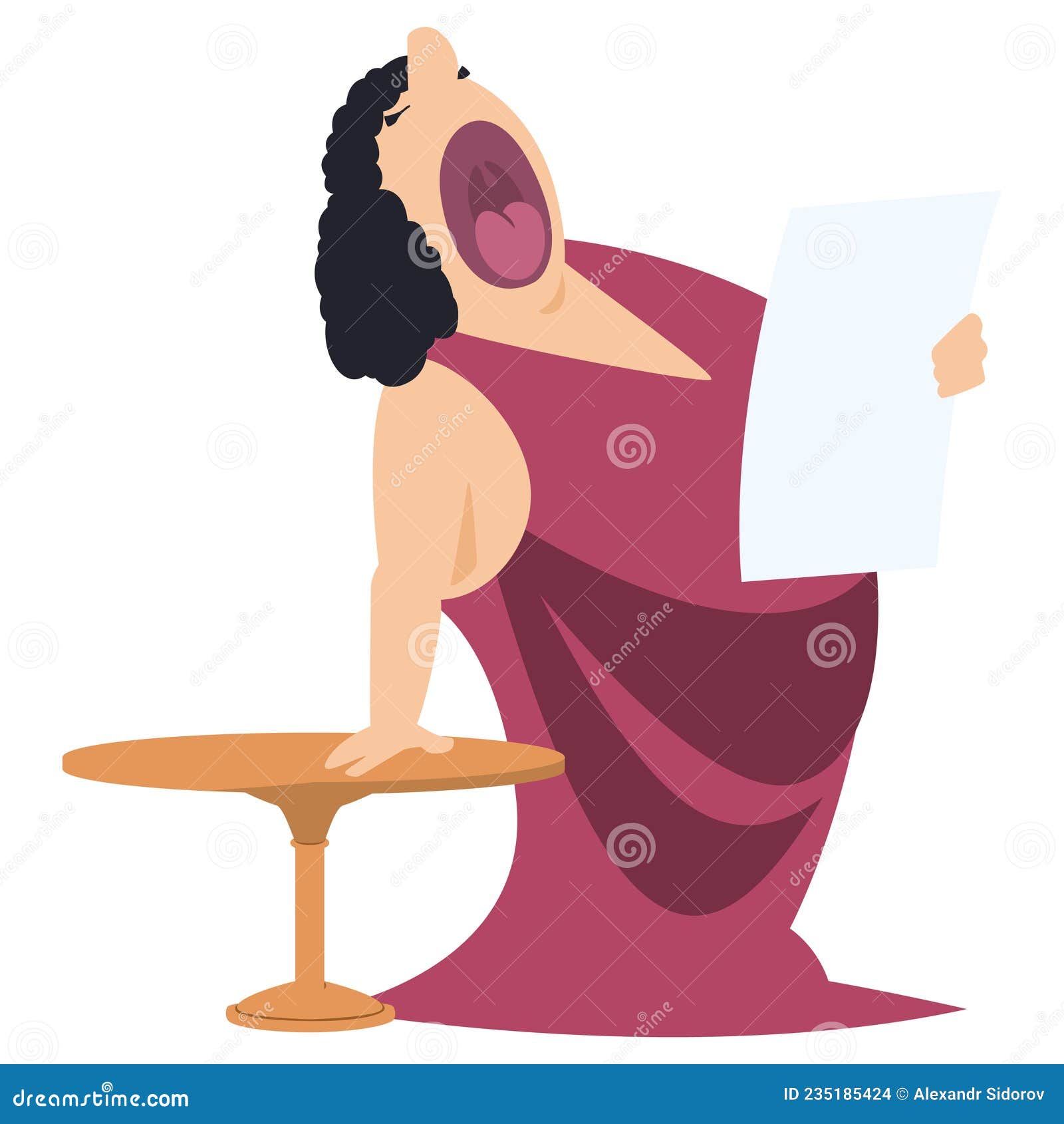 Opera Woman Singer. Illustration for Internet and Mobile Website Stock ...