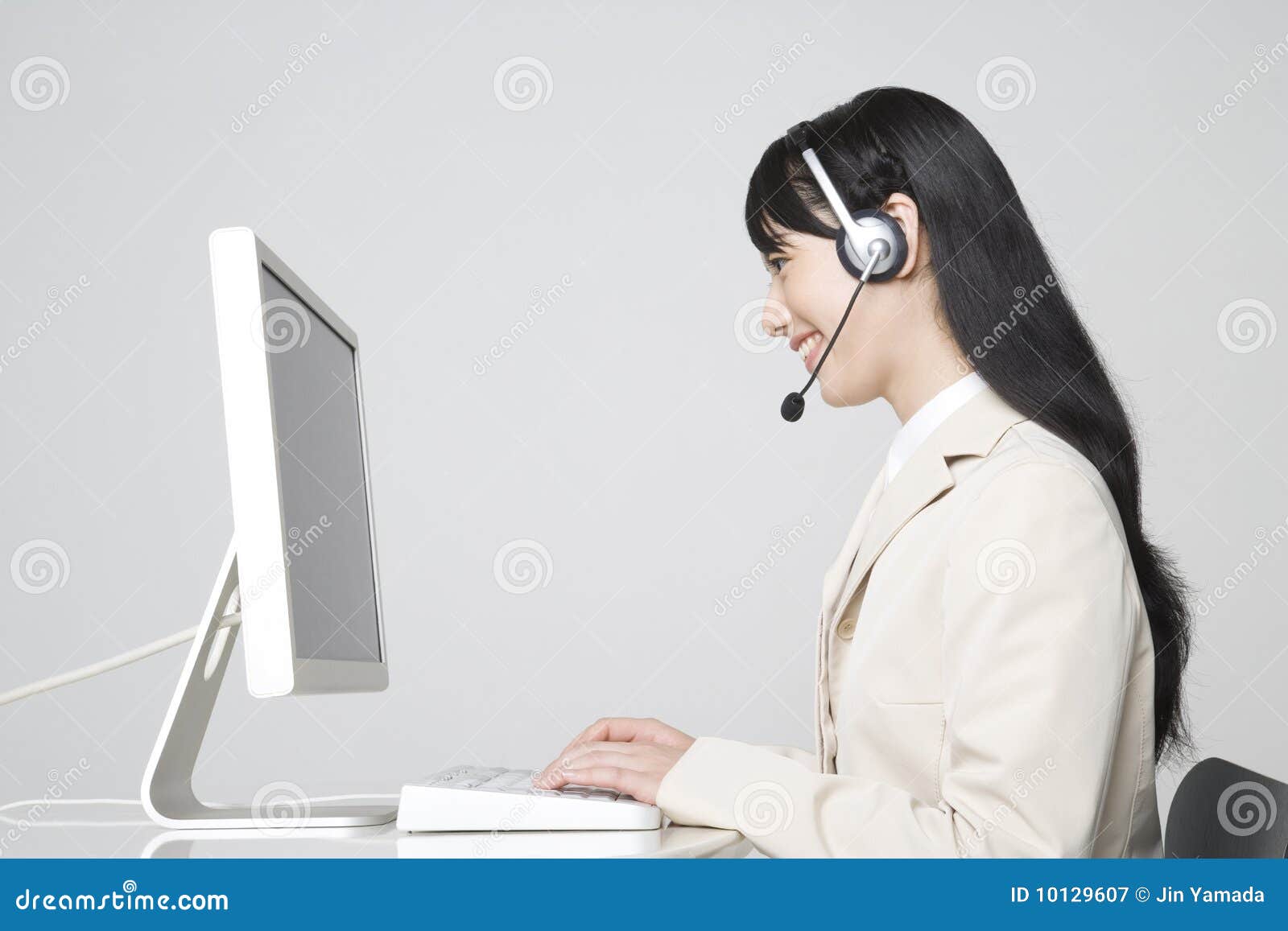 Operador imagen de archivo. Imagen de teléfono, hembra - 10129607