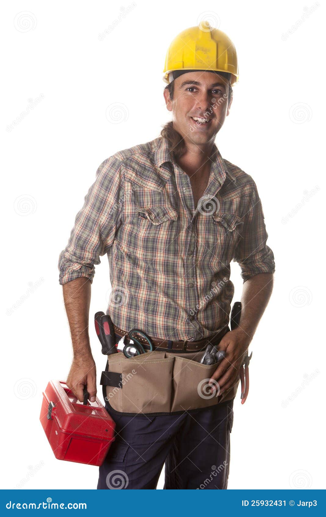 Operador Con La Caja De Herramientas Imagen de archivo - Imagen de ...