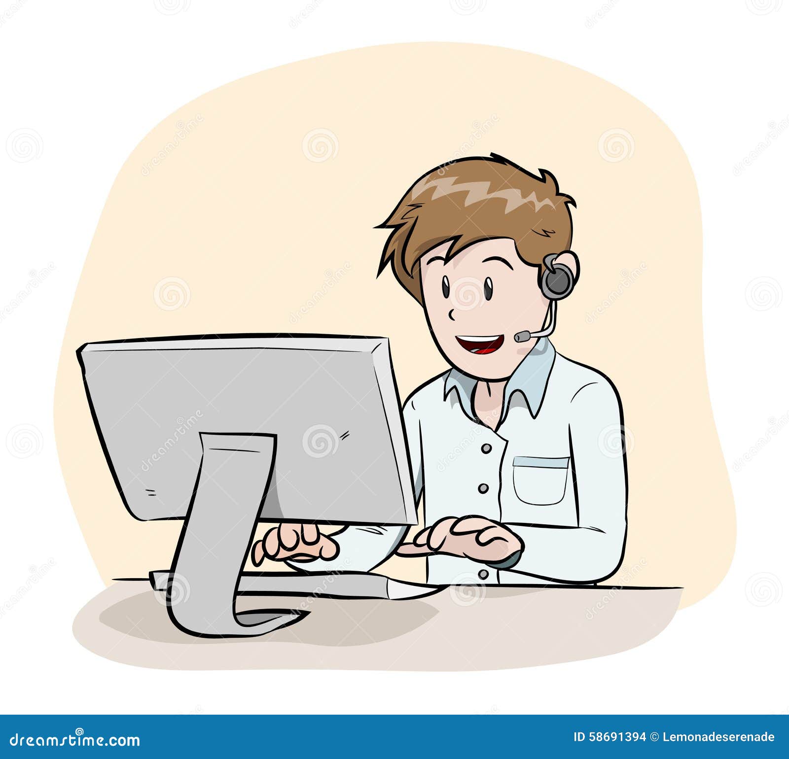 Operador masculino ilustração do vetor. Ilustração de projeto - 58691394