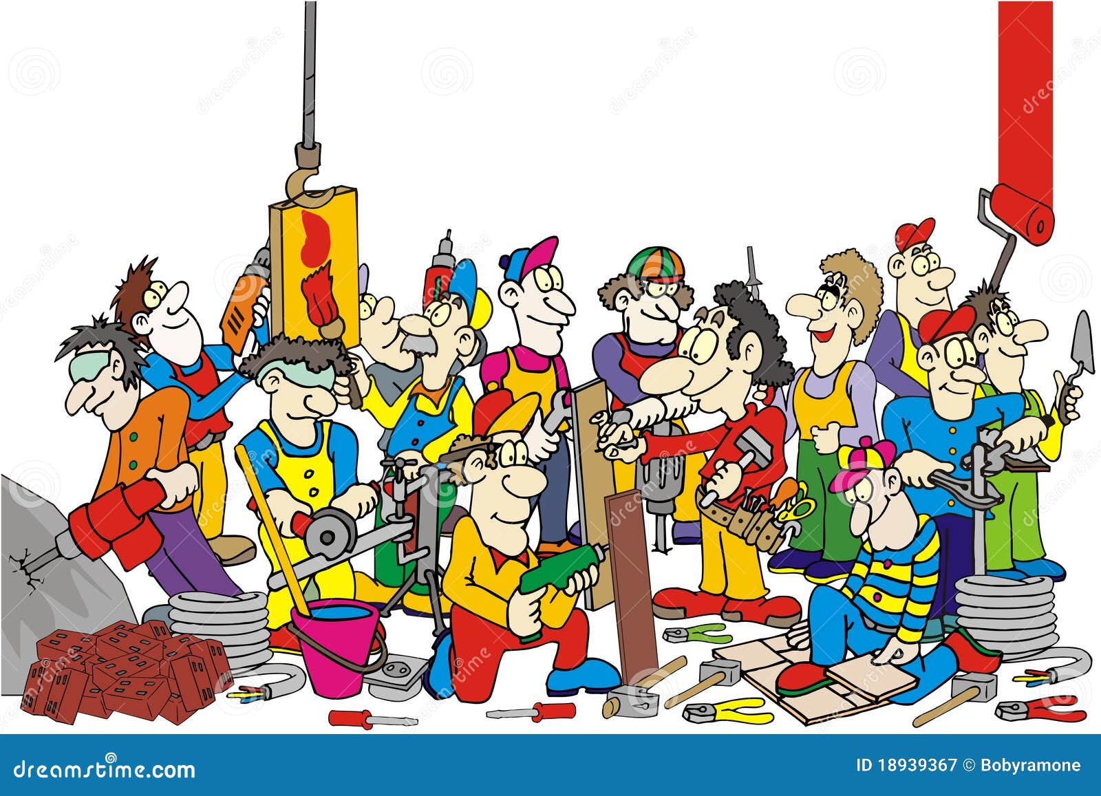 Operai illustrazione di stock. Illustrazione di trivello - 18939367