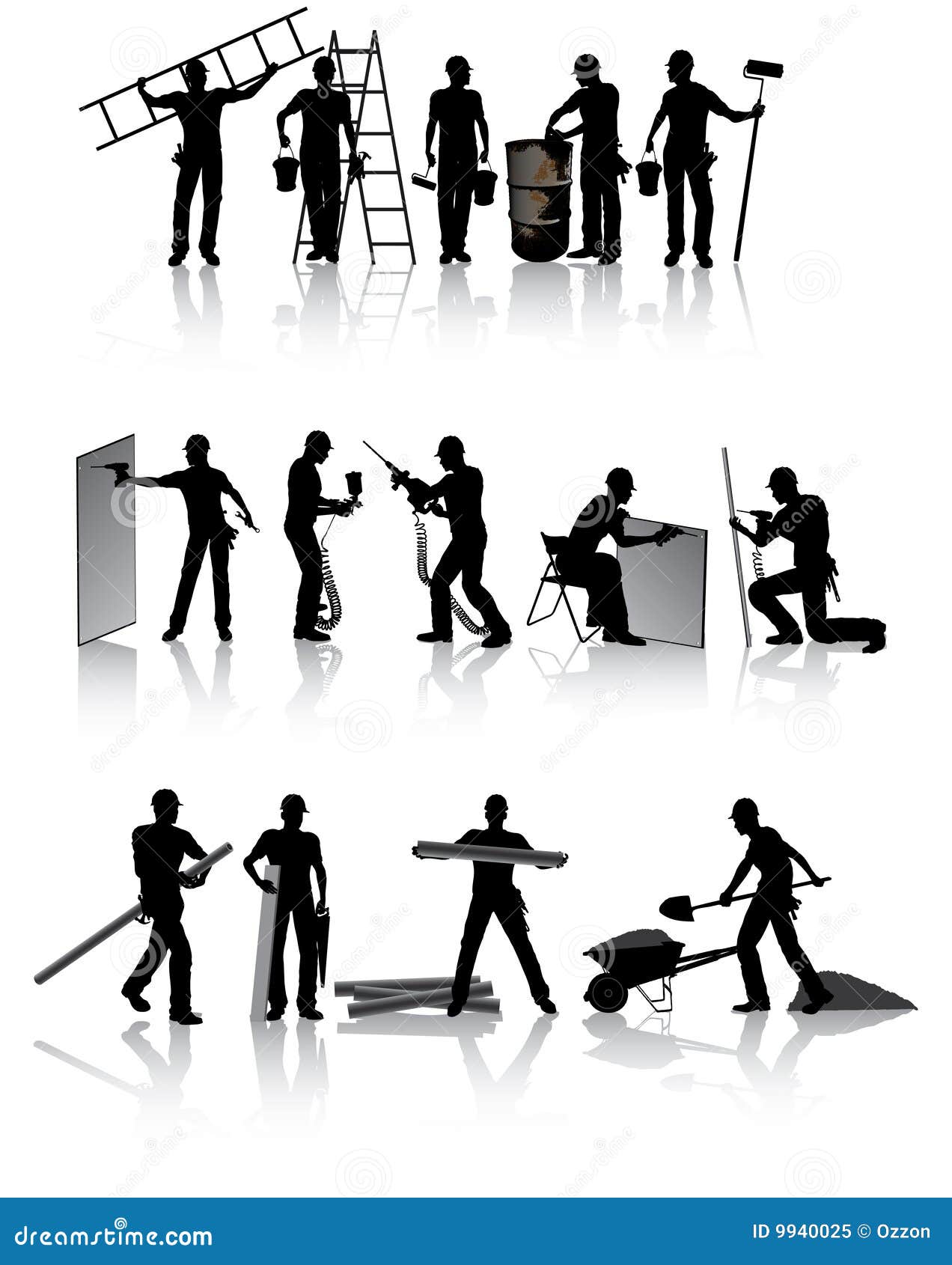 Operai di costruzione illustrazione vettoriale. Illustrazione di sabbia ...