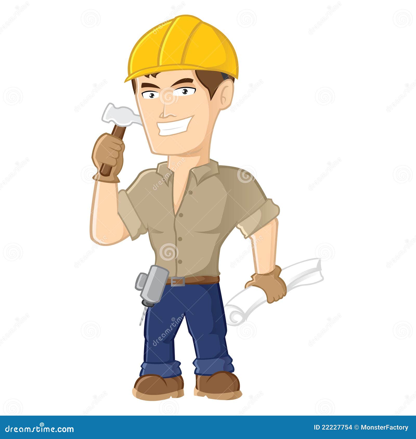 Operaio di costruzione illustrazione vettoriale. Illustrazione di ...