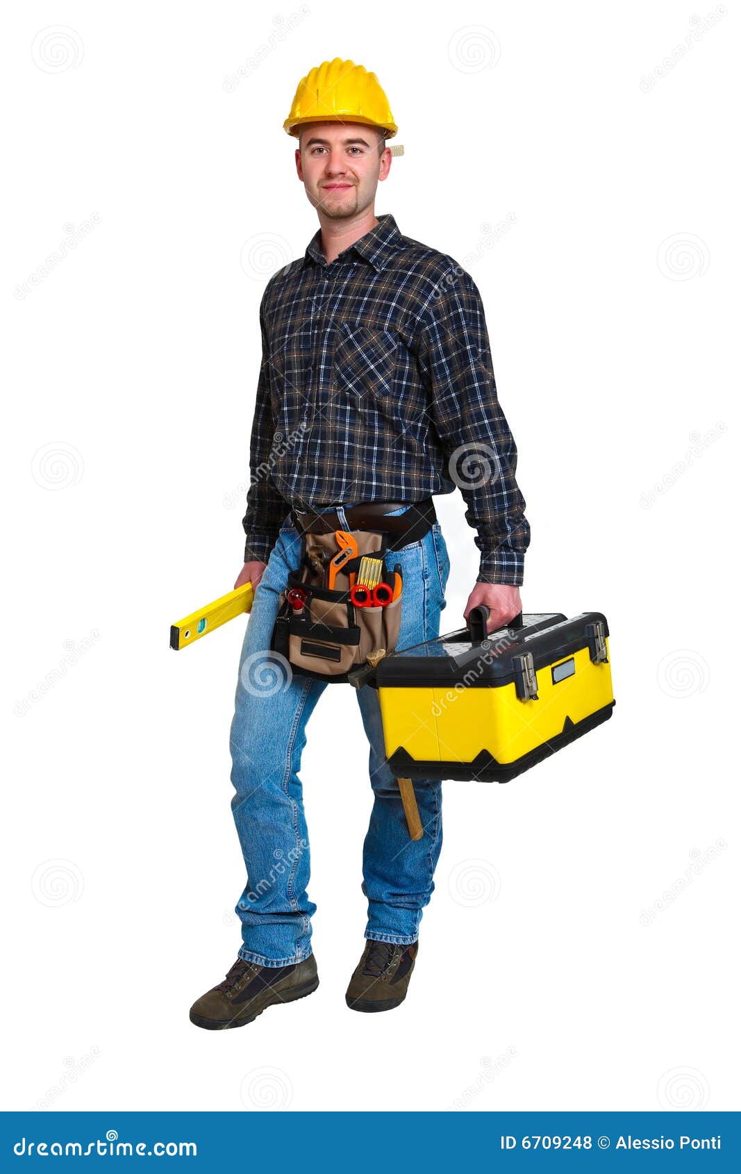 Operaio E Cassetta Portautensili Fotografia Stock - Immagine di ...