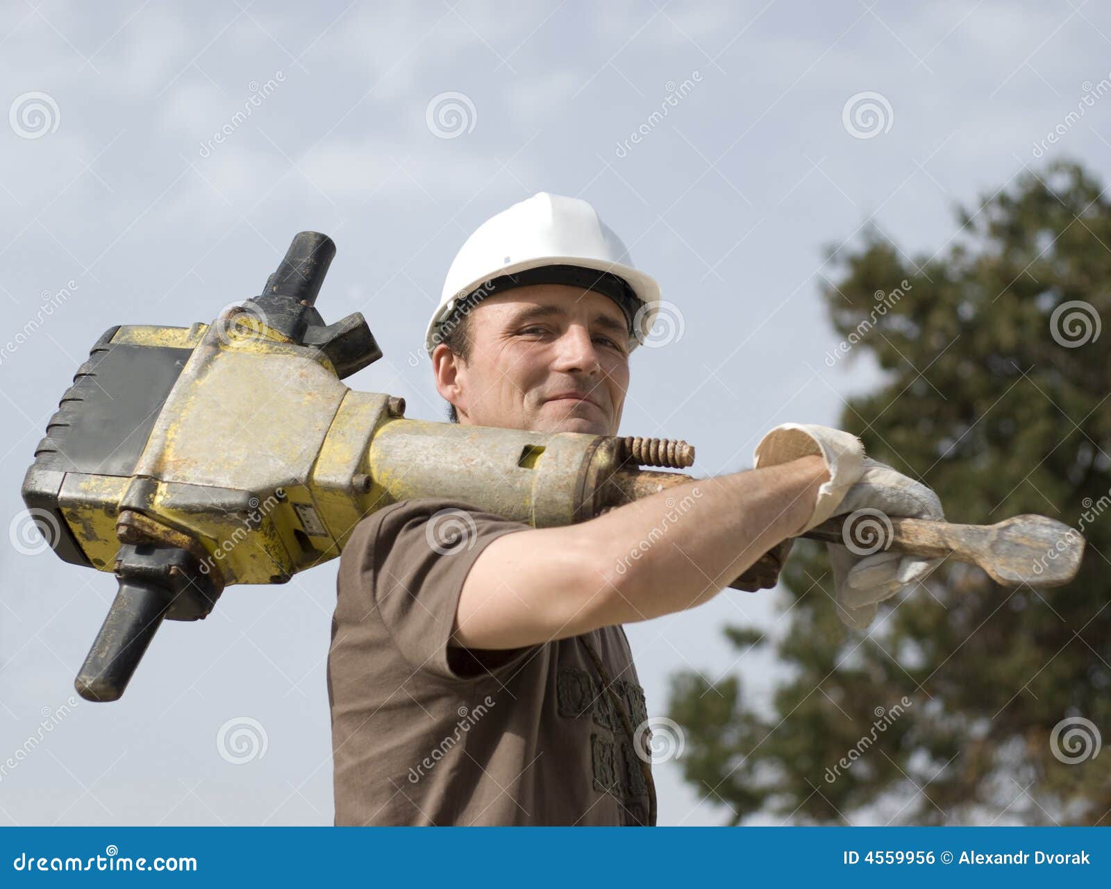 Operaio felice fotografia stock. Immagine di rompersi - 4559956