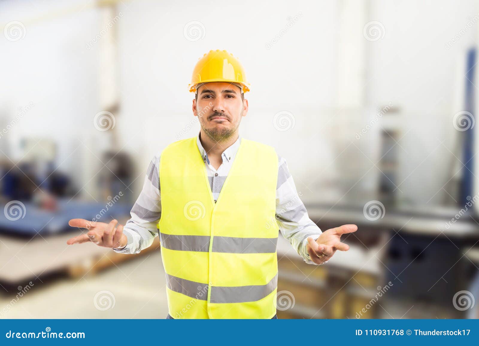 Operaio Perplesso Che Chiede Gesto Fotografia Stock - Immagine di ...