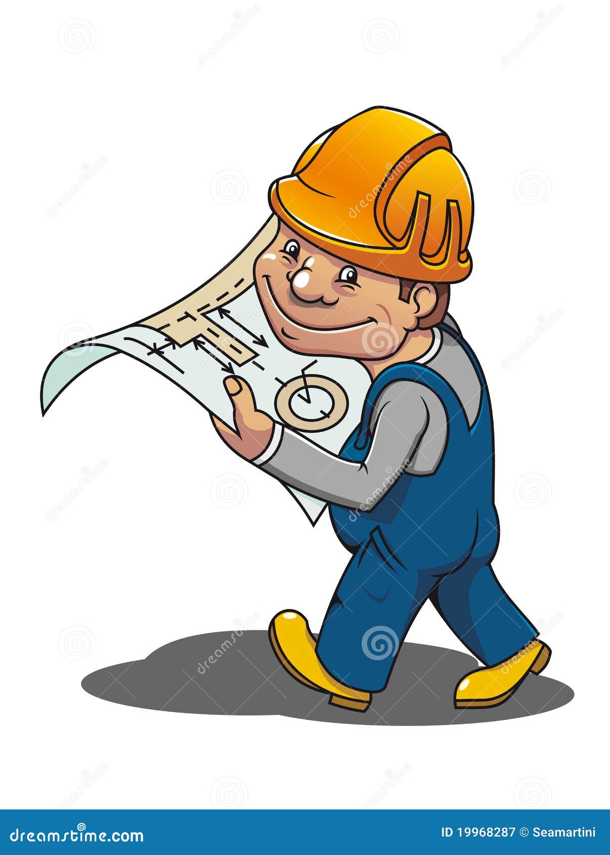 Operaio sorridente illustrazione vettoriale. Illustrazione di ...