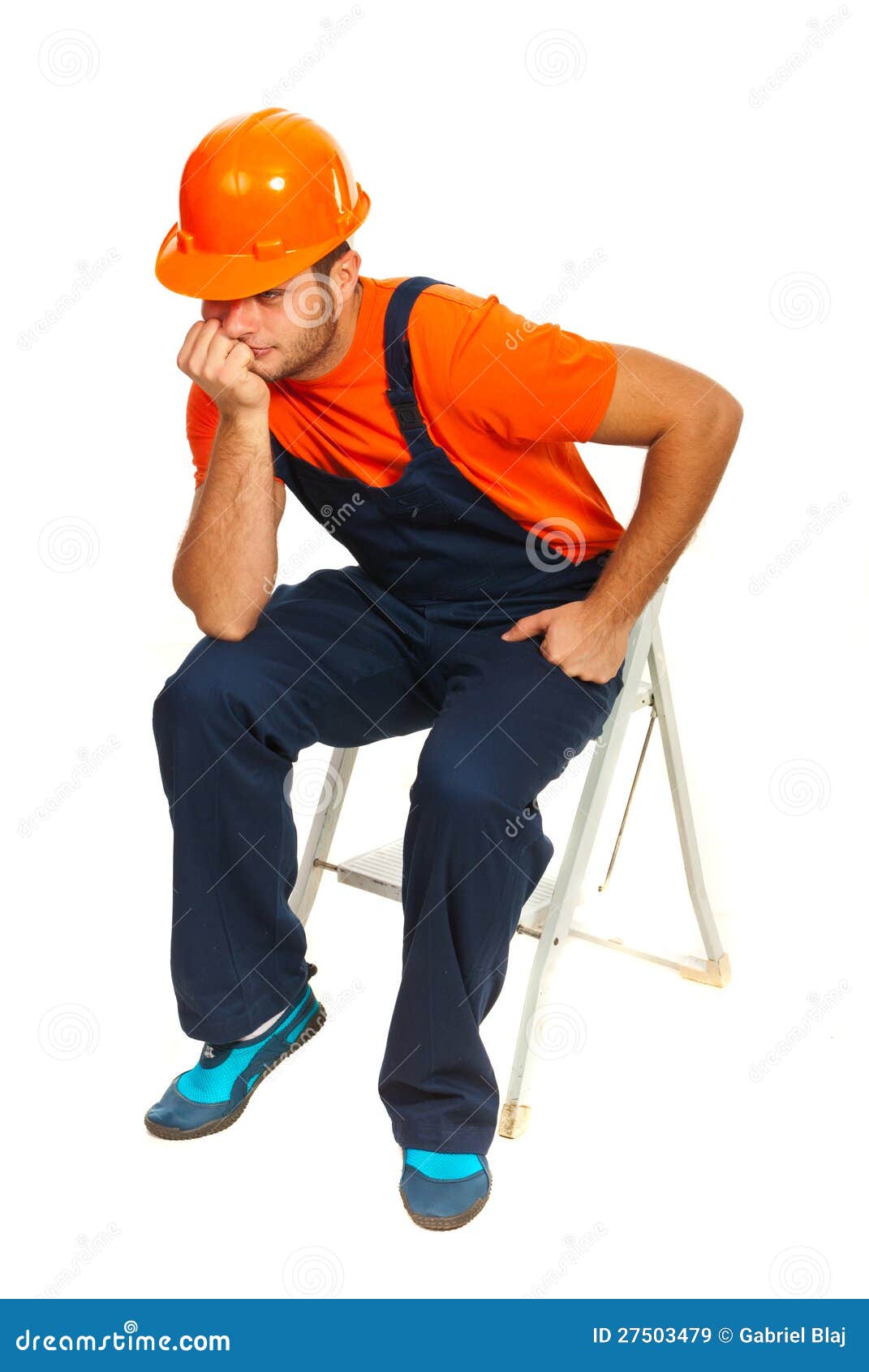 Operaio Triste Del Costruttore Immagine Stock - Immagine di carpentiere ...