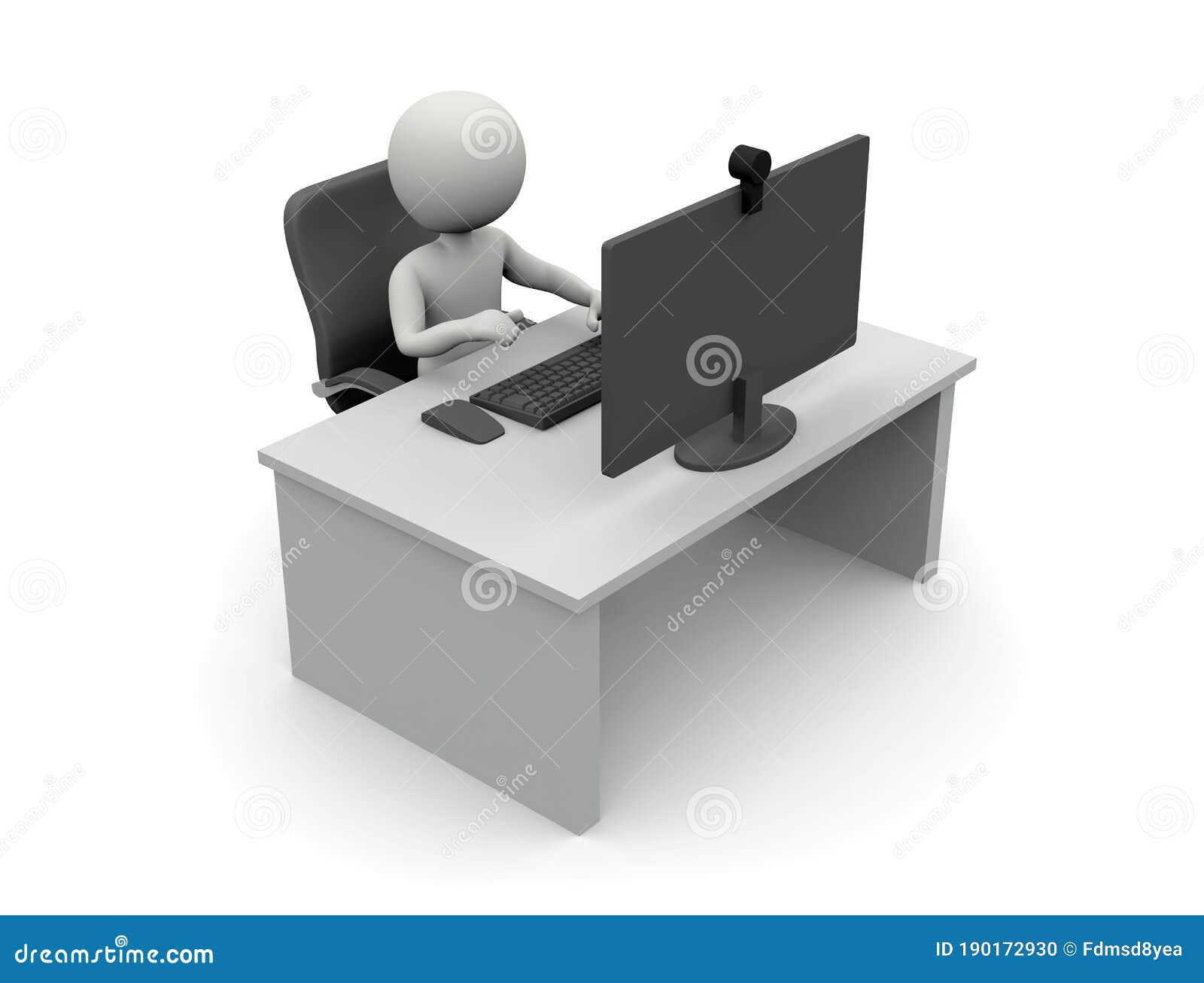 Operate the computer stock illustration. Illustration of monitor ...