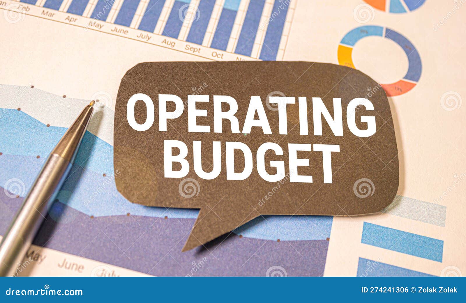 OPERATING BUDGET Lettering on Notepad and Blue Wooden Background Stock ...