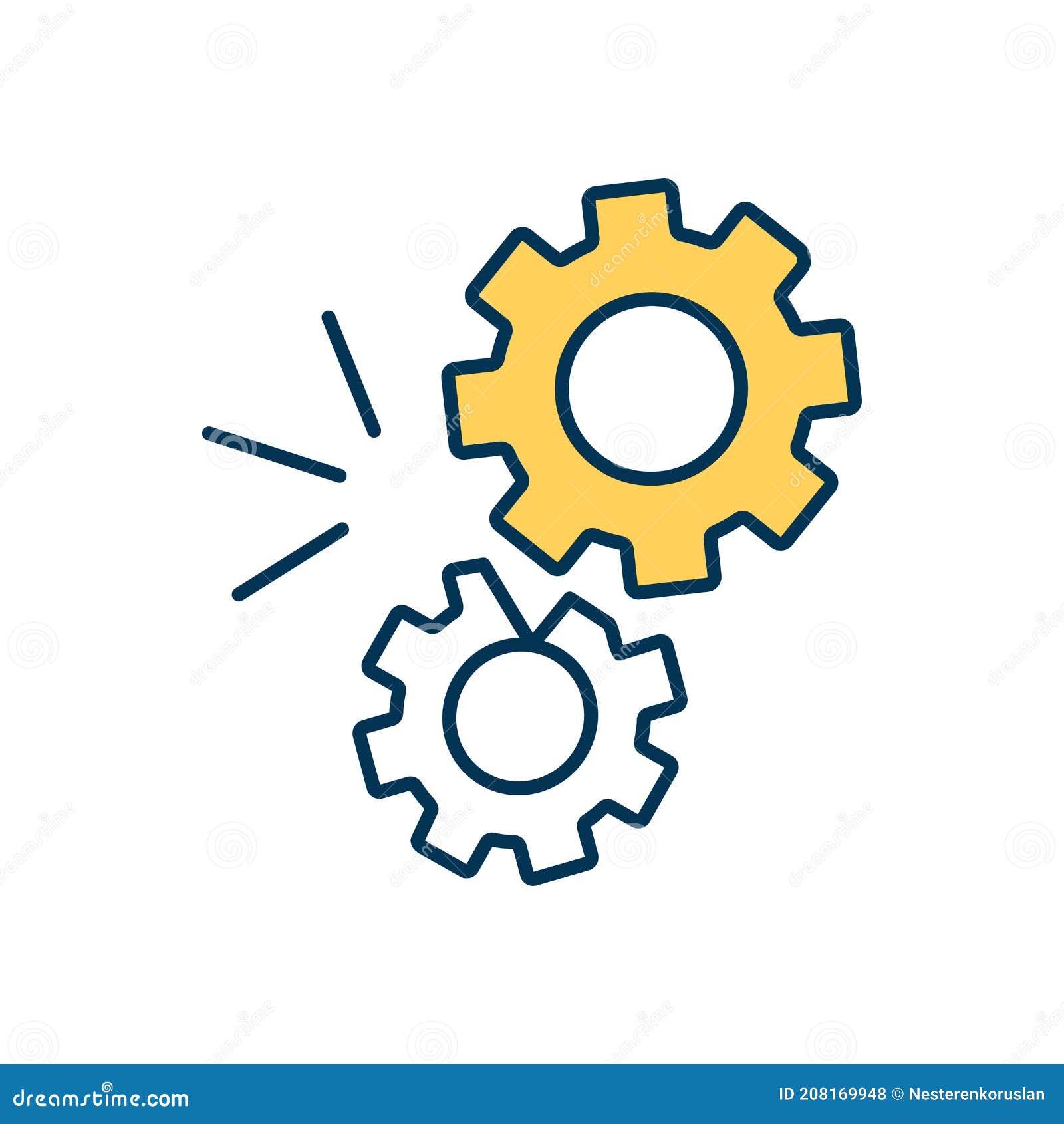 Operating Cogwheels RGB Color Icon Stock Vector - Illustration of color ...