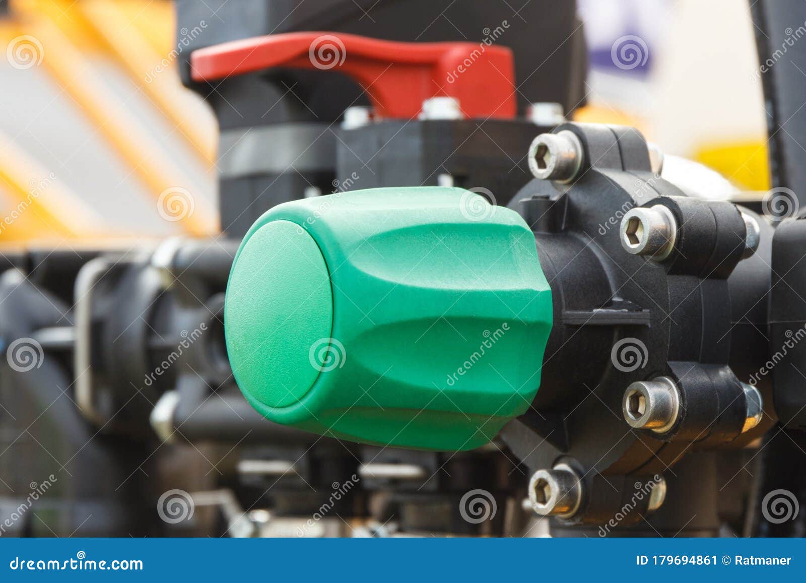 Operating Control Button or Knob in Industrial Machine. Technology ...