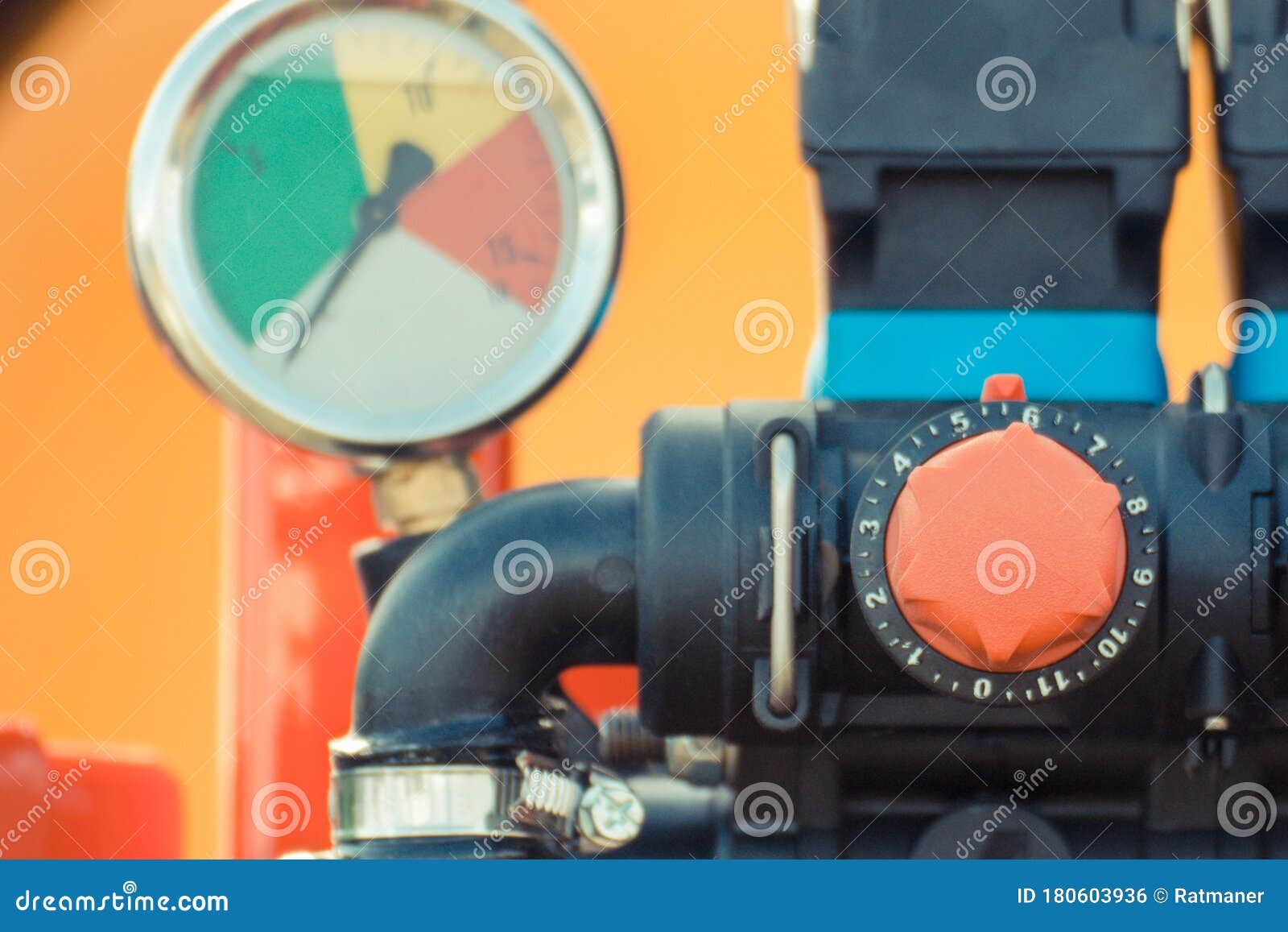 Operating Control Buttons or Knobs in Industrial Machine. Technology ...