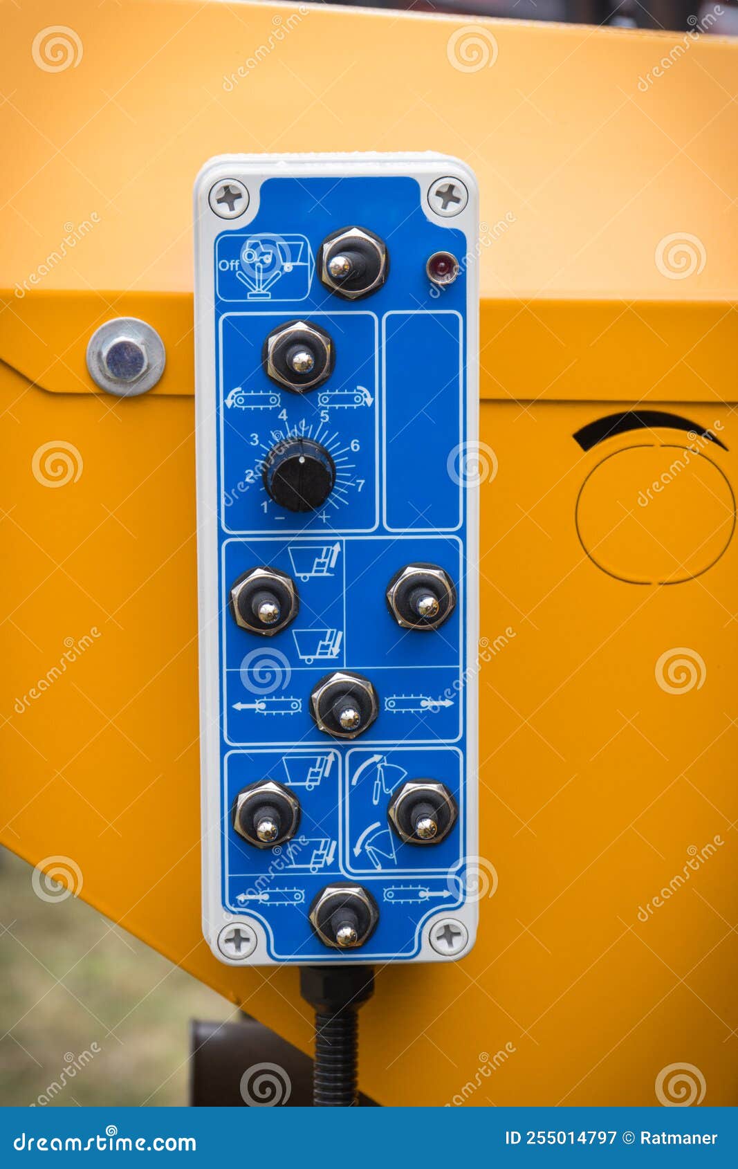 Operating Control Buttons or Knobs in Industrial Machine. Technology ...