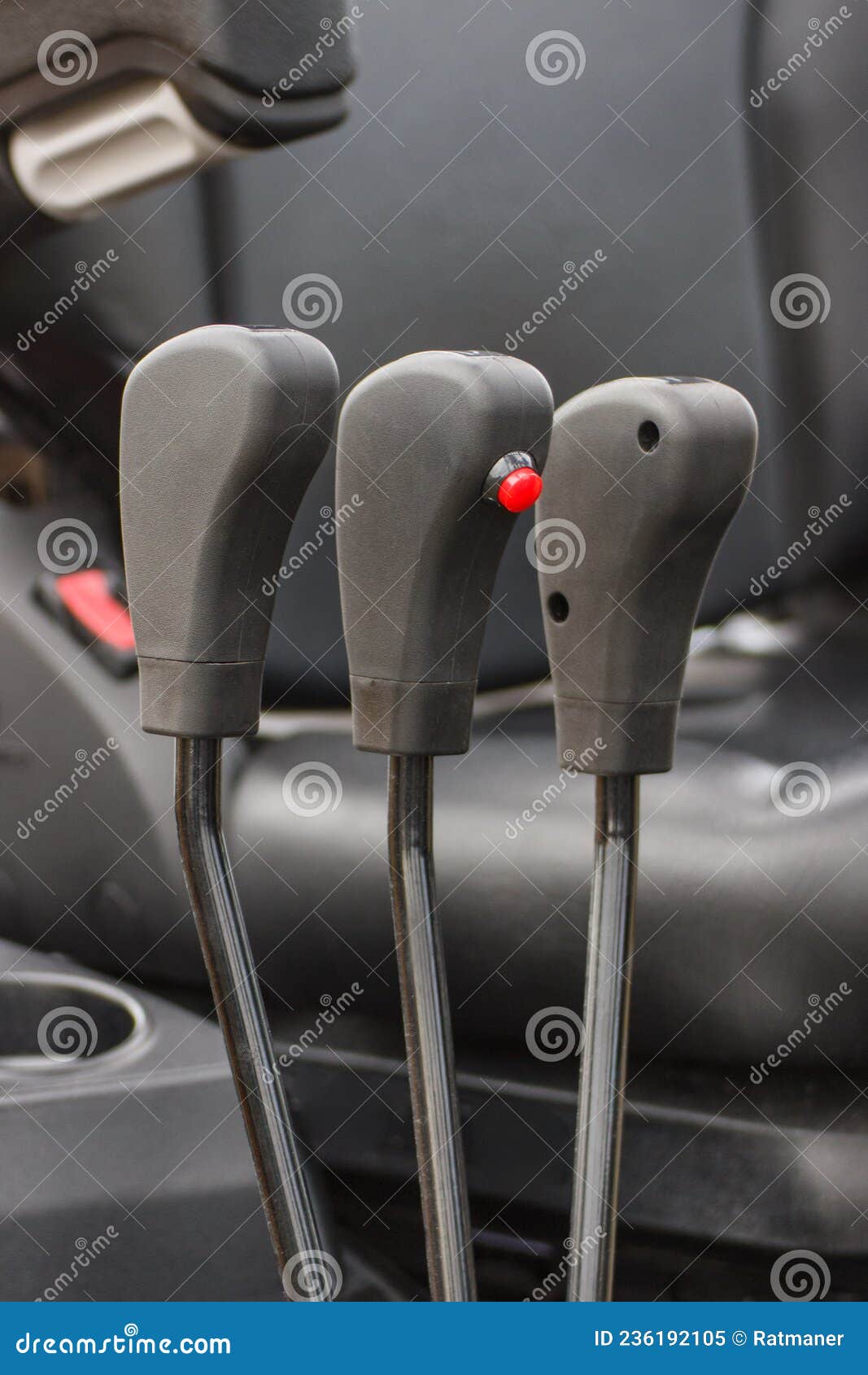 Operating Control Levers with Buttons in Forklift or Other Industrial ...