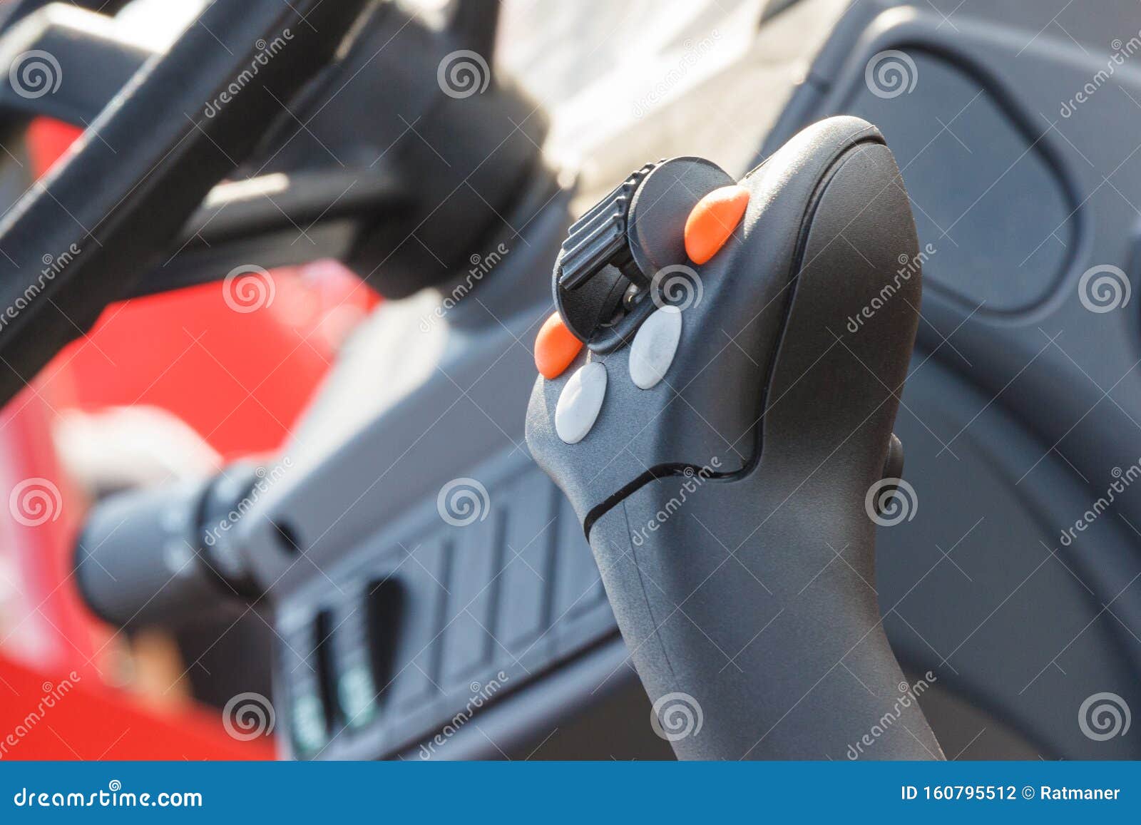 Operating Control Panel and Steering Wheel in Industrial or ...