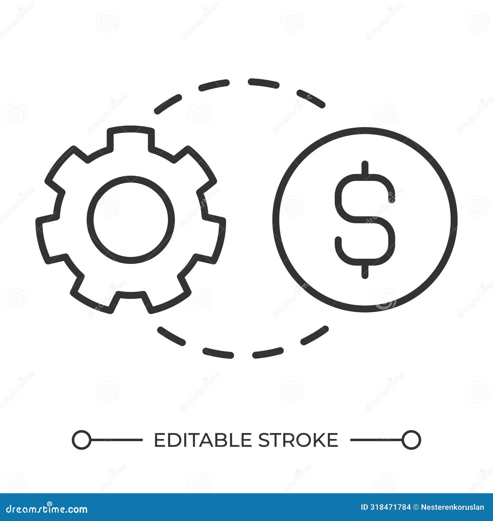 Operating Costs Linear Icon Stock Vector - Illustration of vector ...