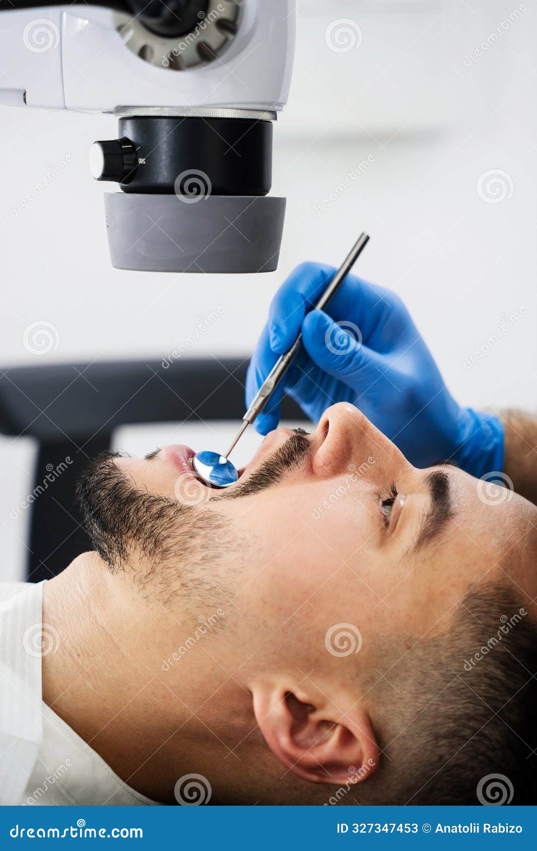 Operating Dental Digital Microscope Working Process. Dentist Uses ...
