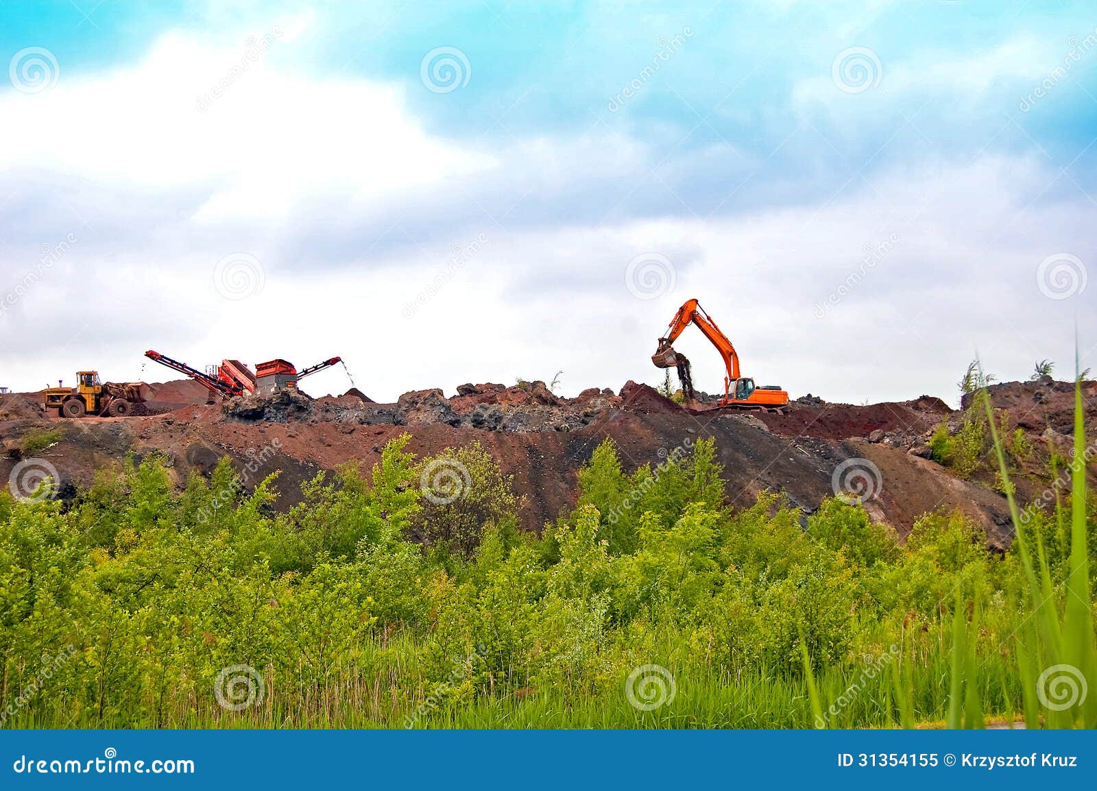 Operating Heavy Machinery Digging Stock Image - Image of equipment ...