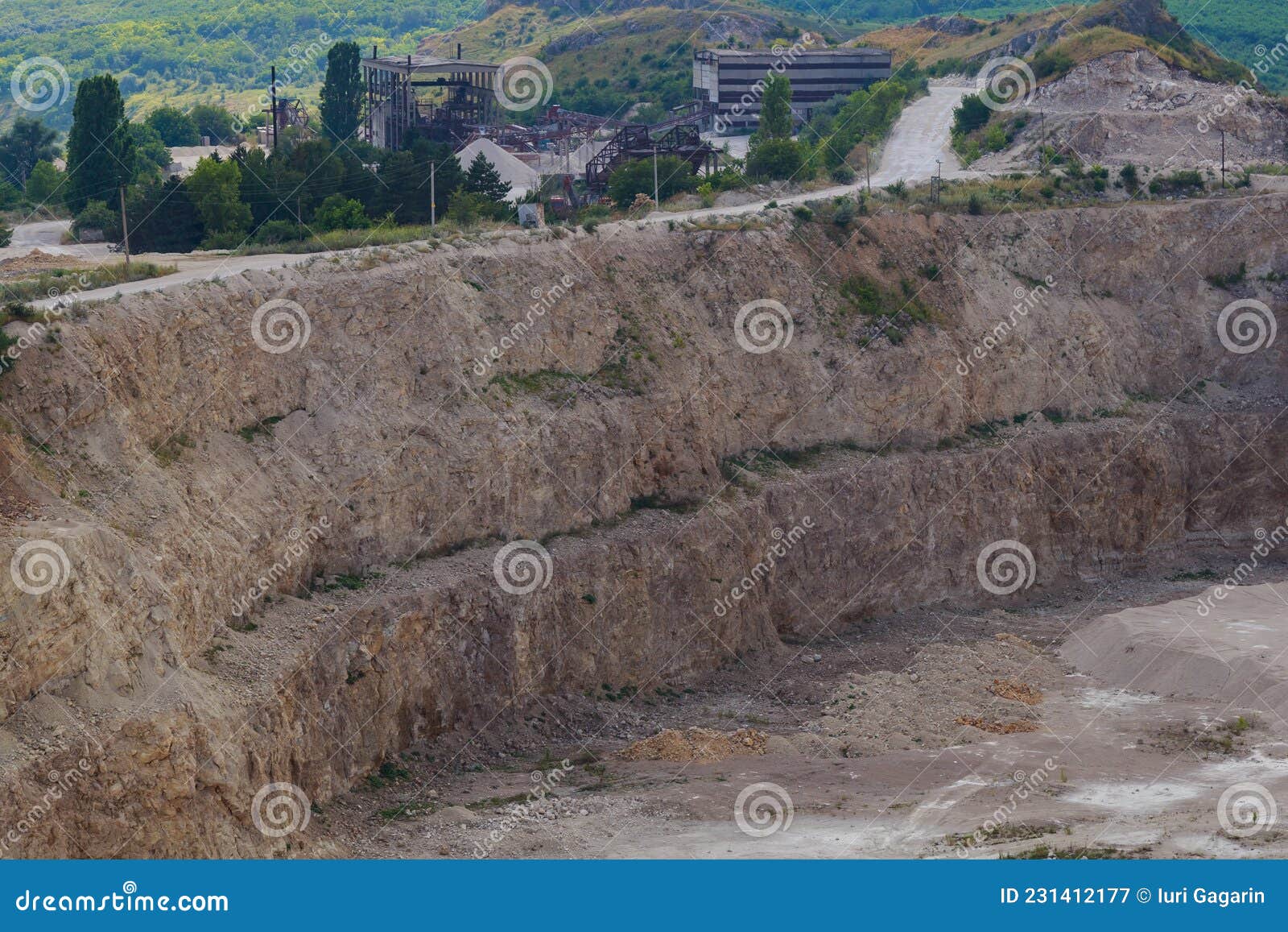 The Operating Huge Quarry for the Extraction of Stone. Natural ...