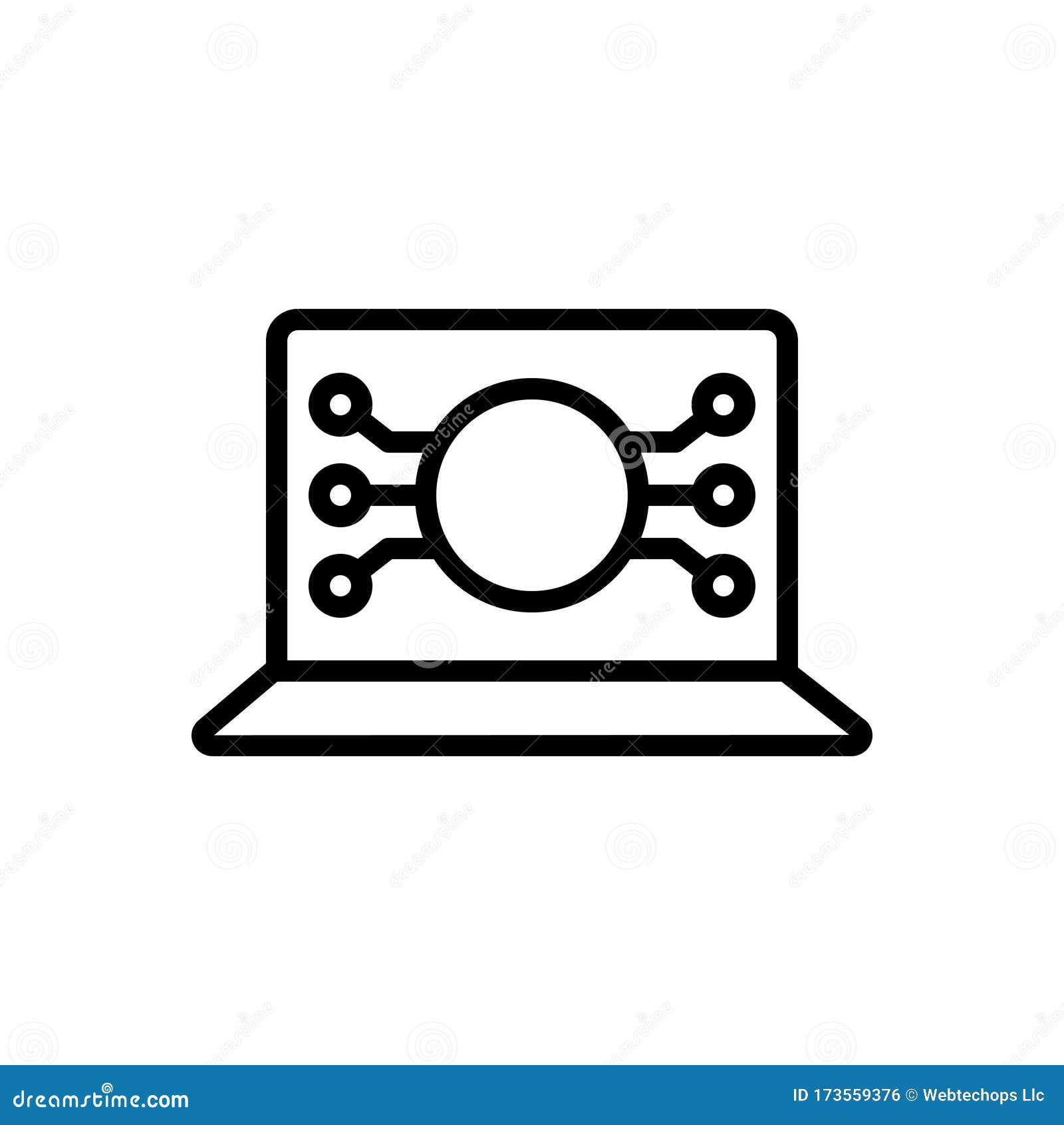 Black Line Icon for Operating, Digital and System Stock Illustration ...