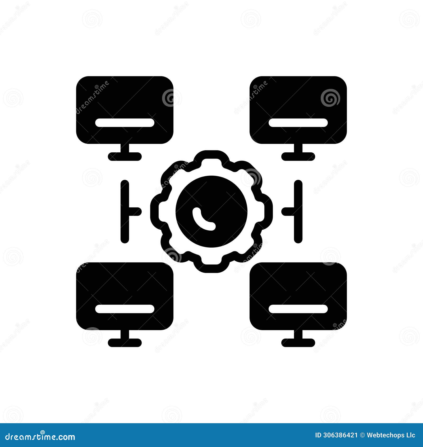 Black Solid Icon for Operating, System and Setting Stock Illustration ...