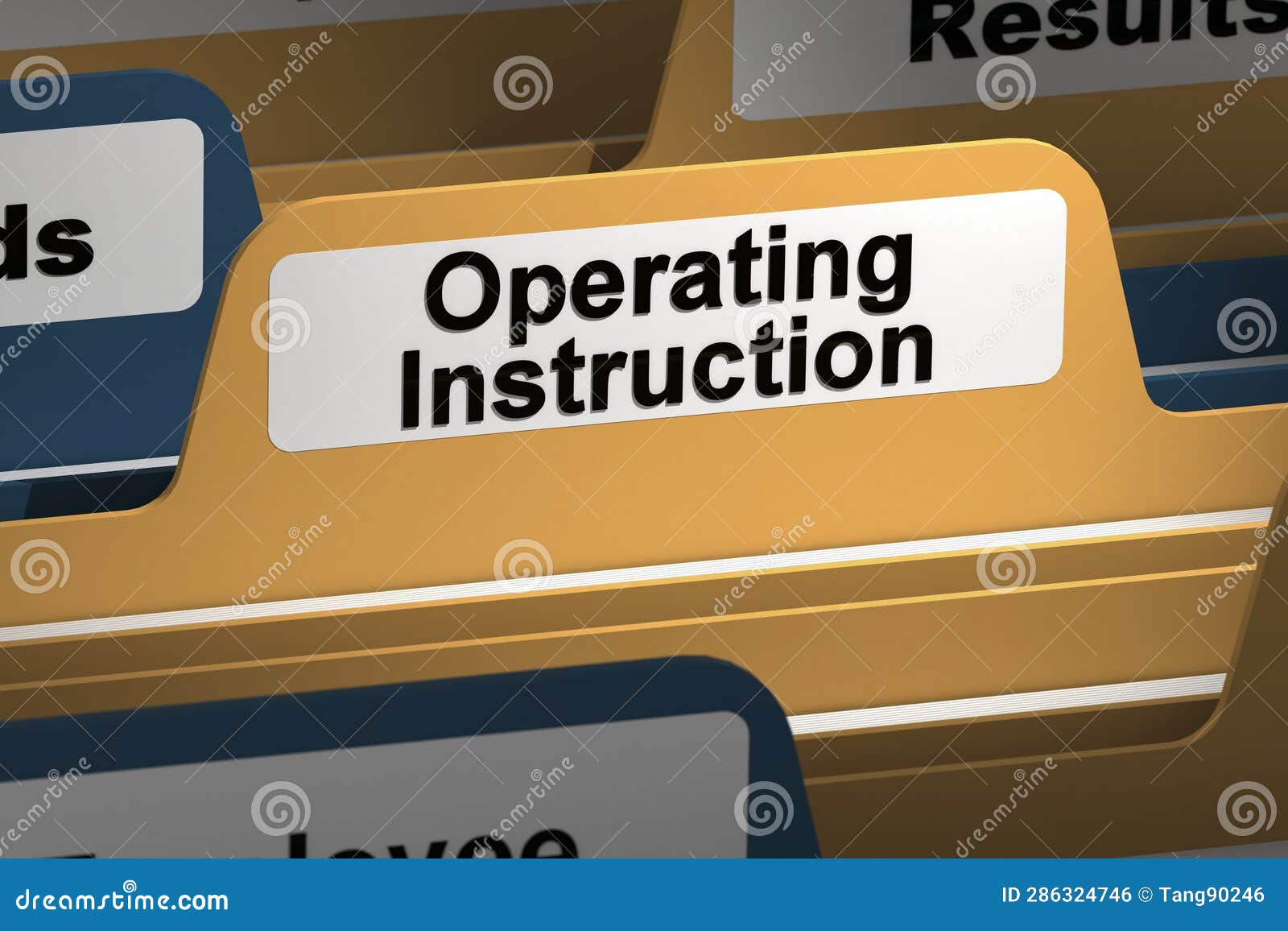 Operating Instruction Word on Yellow Folder Stock Illustration ...