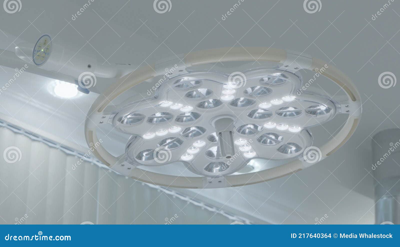 Operating Lamp with Bright Light. Action. Modern Operating Room Lamp ...