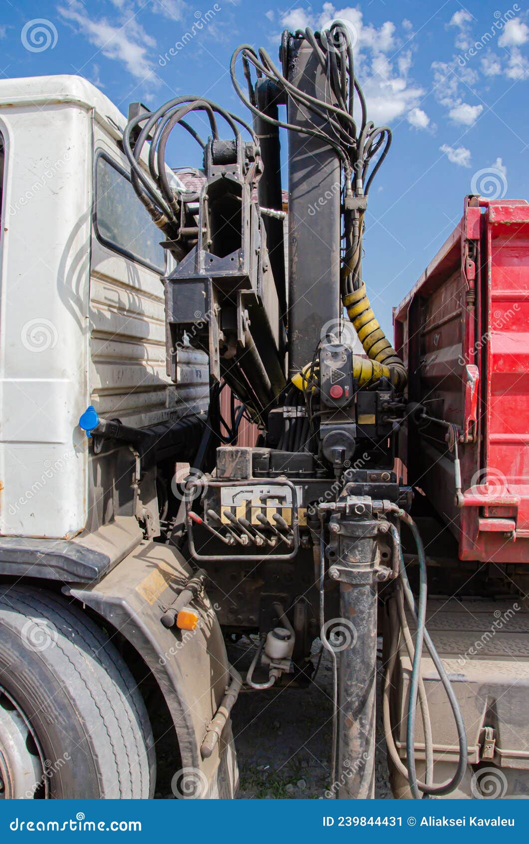 Operating Levers of Old Crane Truck Hydraulic Control Stock Image ...