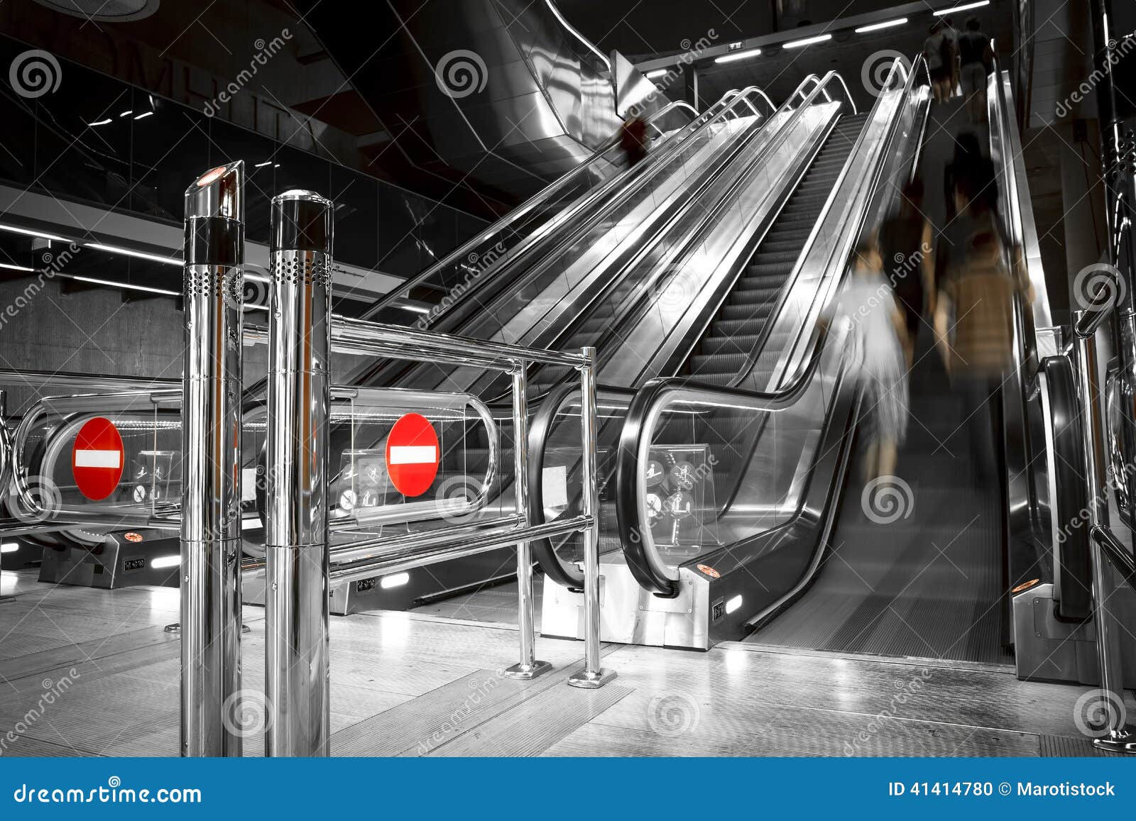 Operating a Modern Escalator at a Station Stock Photo - Image of modern ...