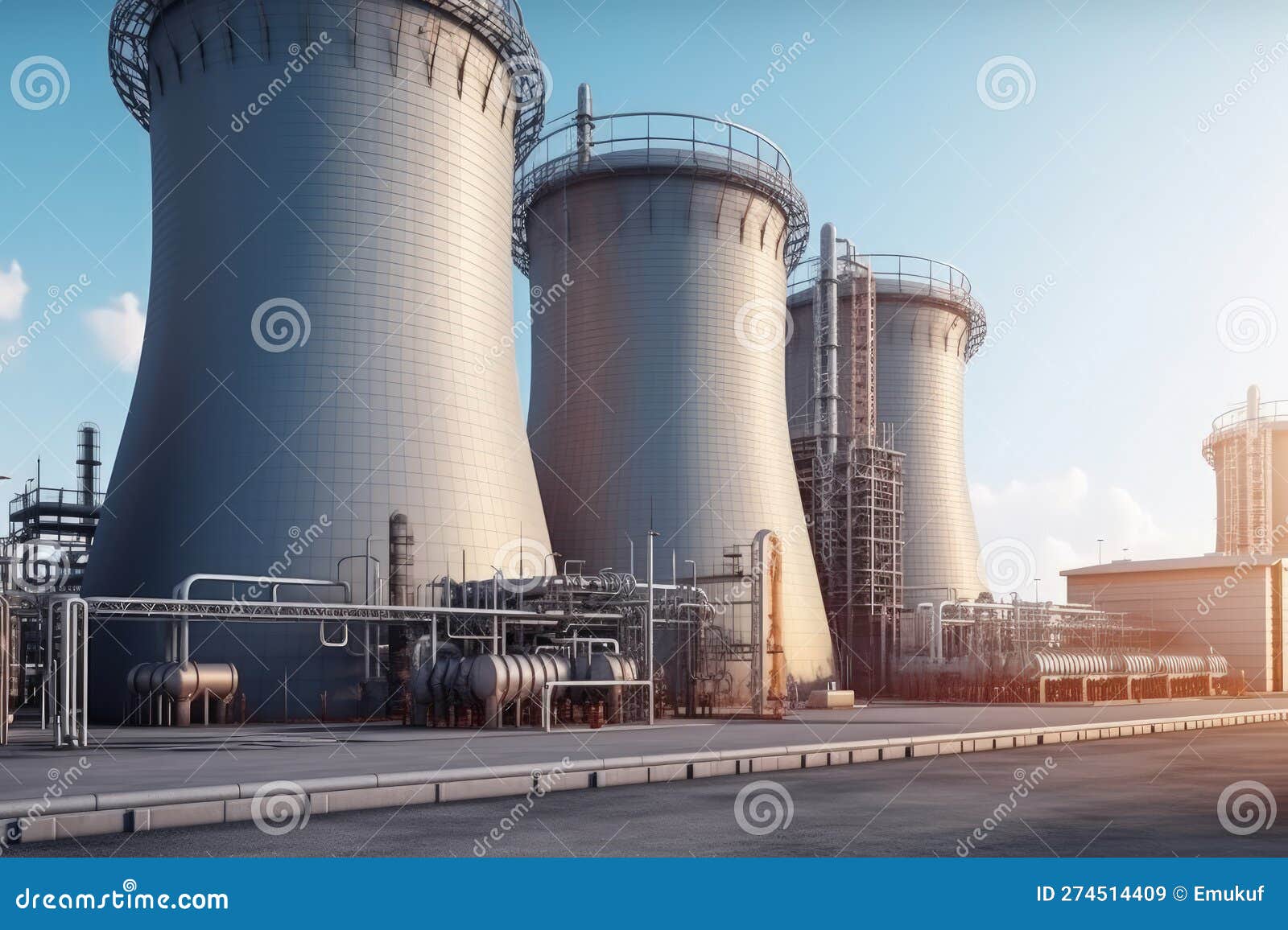 Operating Nuclear Reactors Buildings Generative Ai Stock Illustration ...