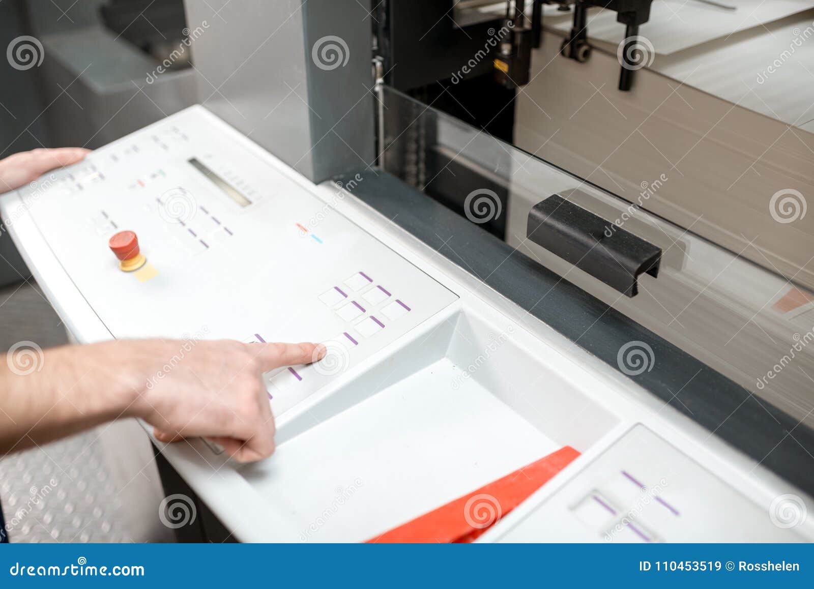 Operating offset machine stock image. Image of industry - 110453519