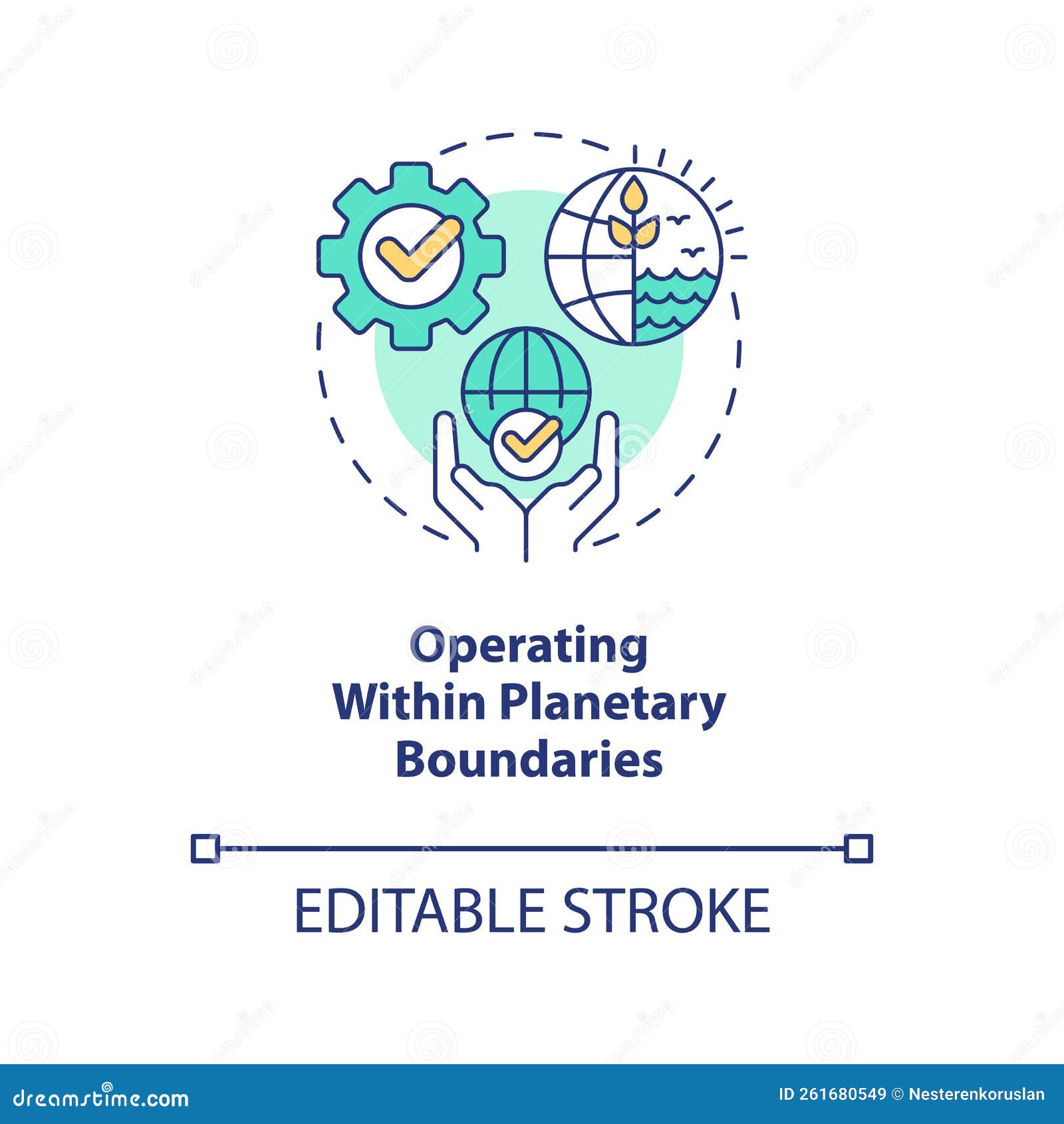 Operating within Planetary Boundaries Concept Icon Stock Illustration ...