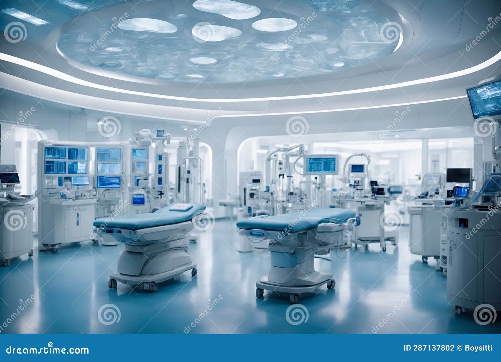 Operating Room Equipment of the Modern Age. Generative AI Illustration ...