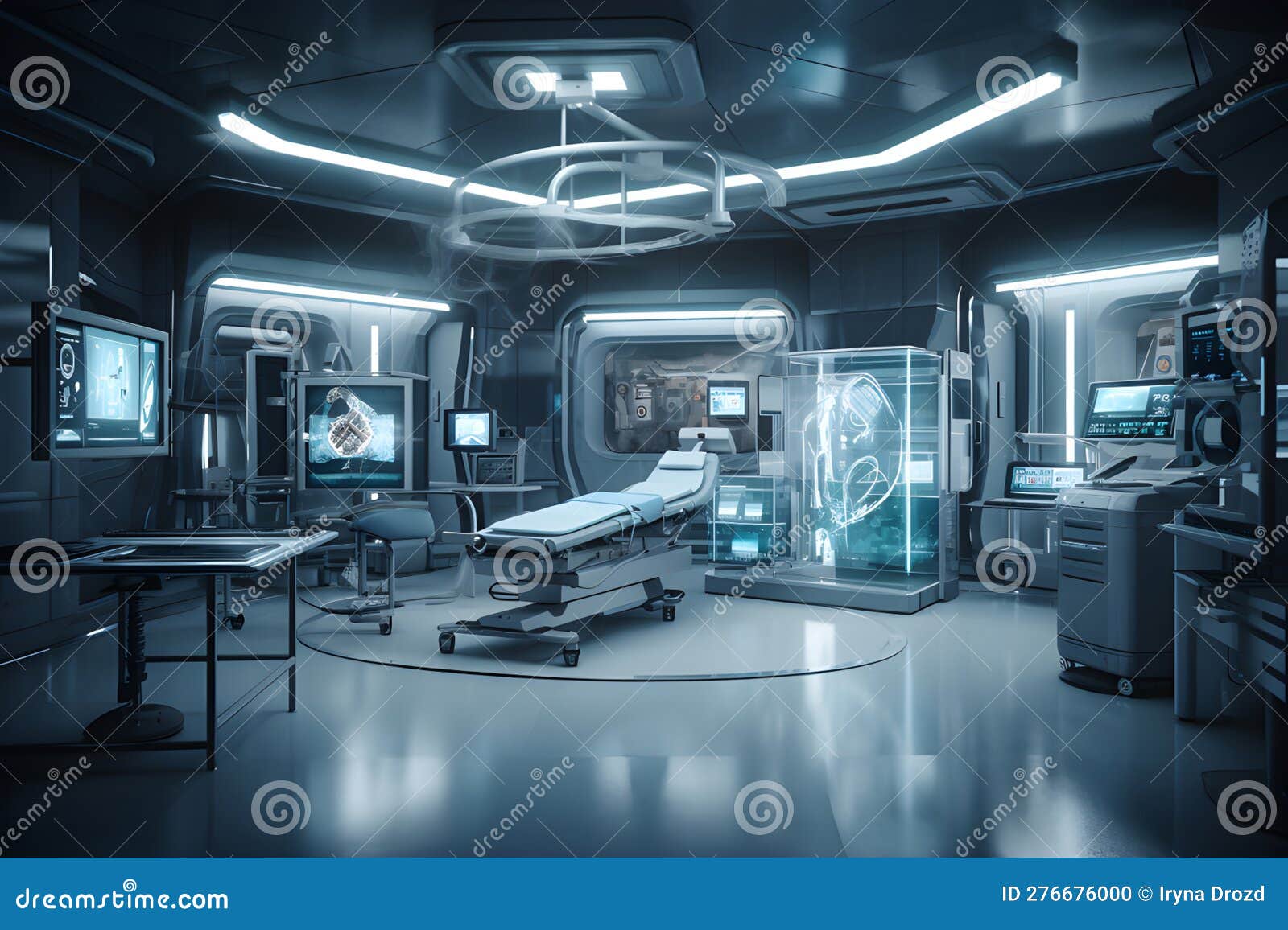 Operating Room In The Hospital Of The Future. Blu Filter. Generation AI ... Operating Room In The Hospital Of The Future. Blu Filter. Generation AI ...