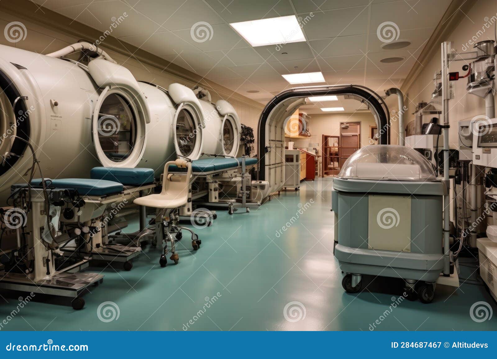 Operating Room Lights Focused on the Surgical Area Stock Image - Image ...