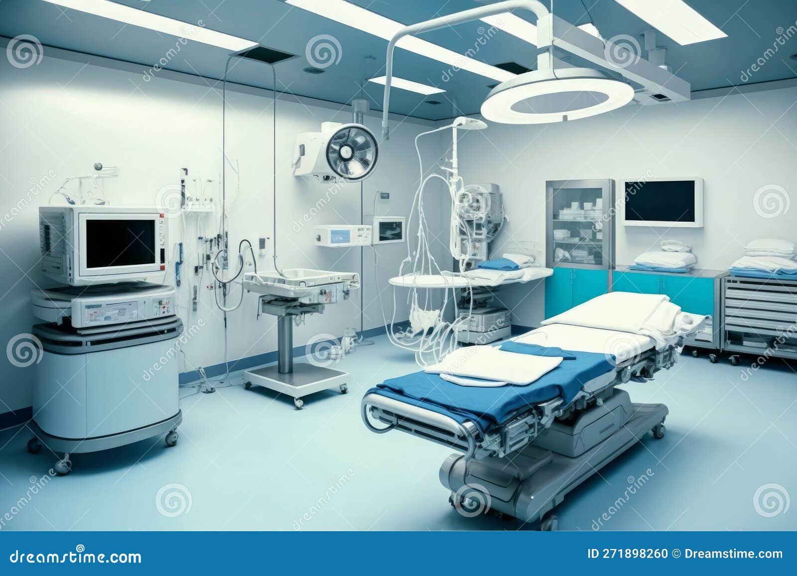 An Operating Room with an Operating Bed Stock Illustration ...