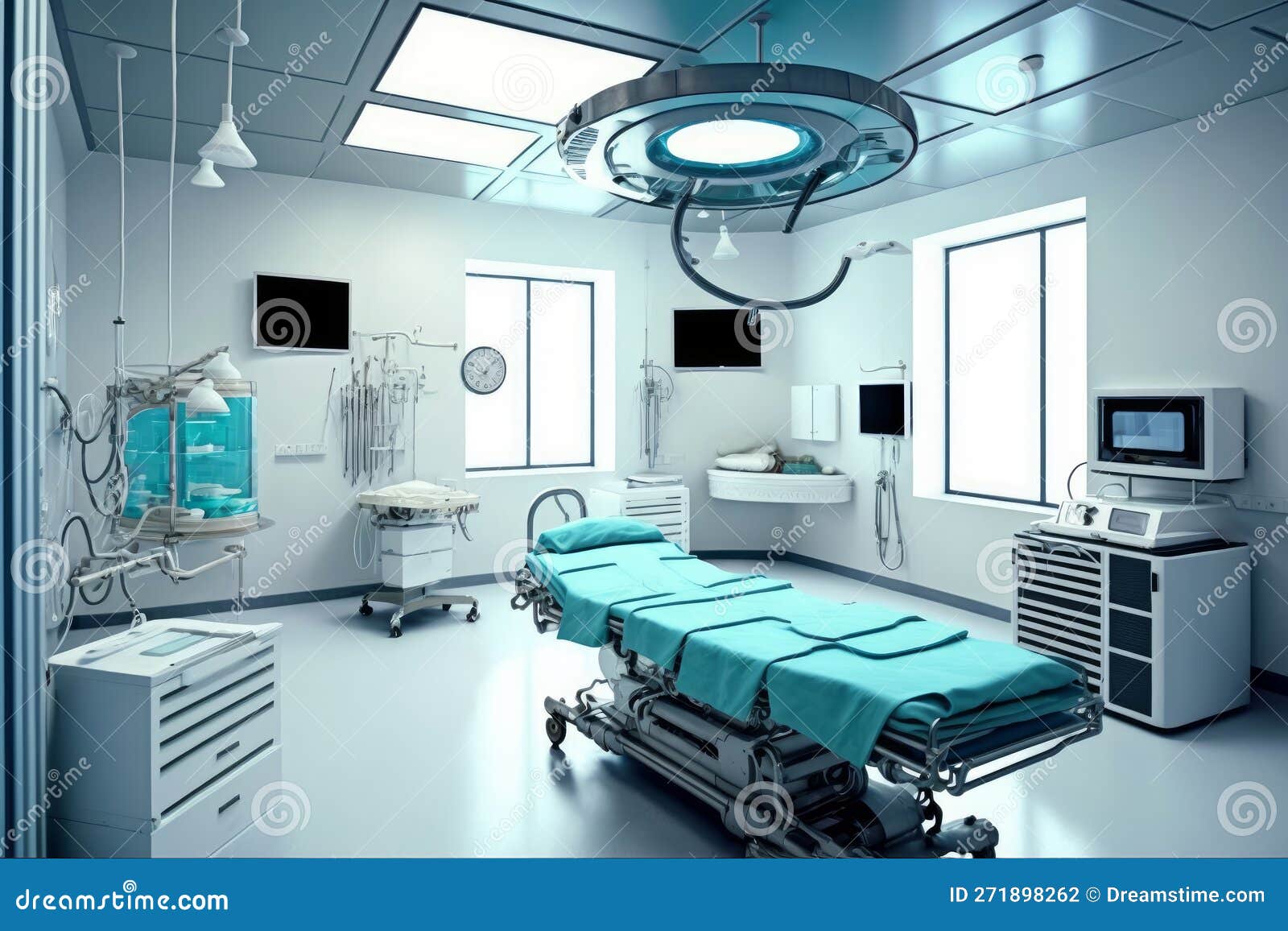 An Operating Room with an Operating Bed Stock Illustration ...