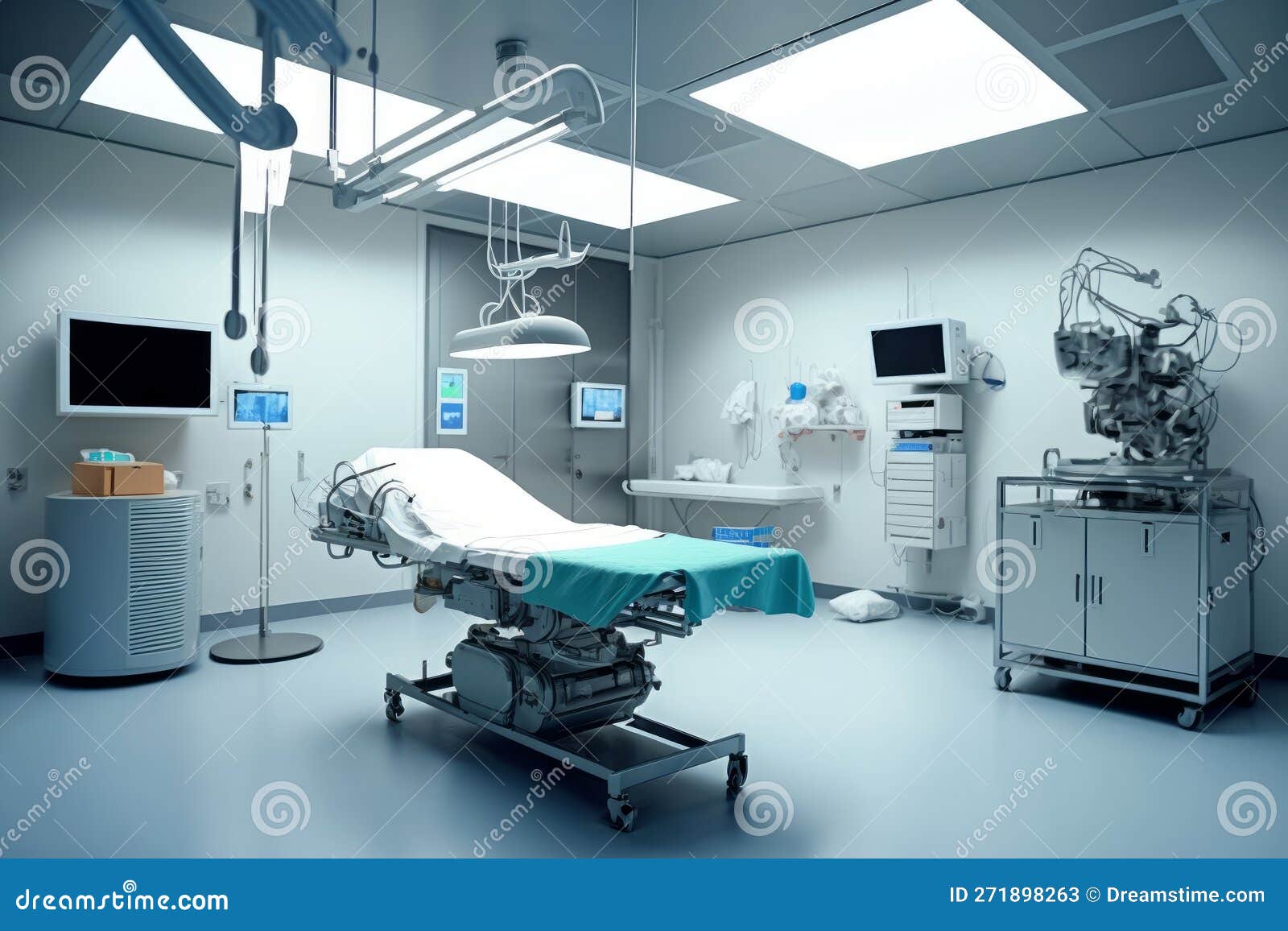 An Operating Room with an Operating Bed Stock Illustration ...