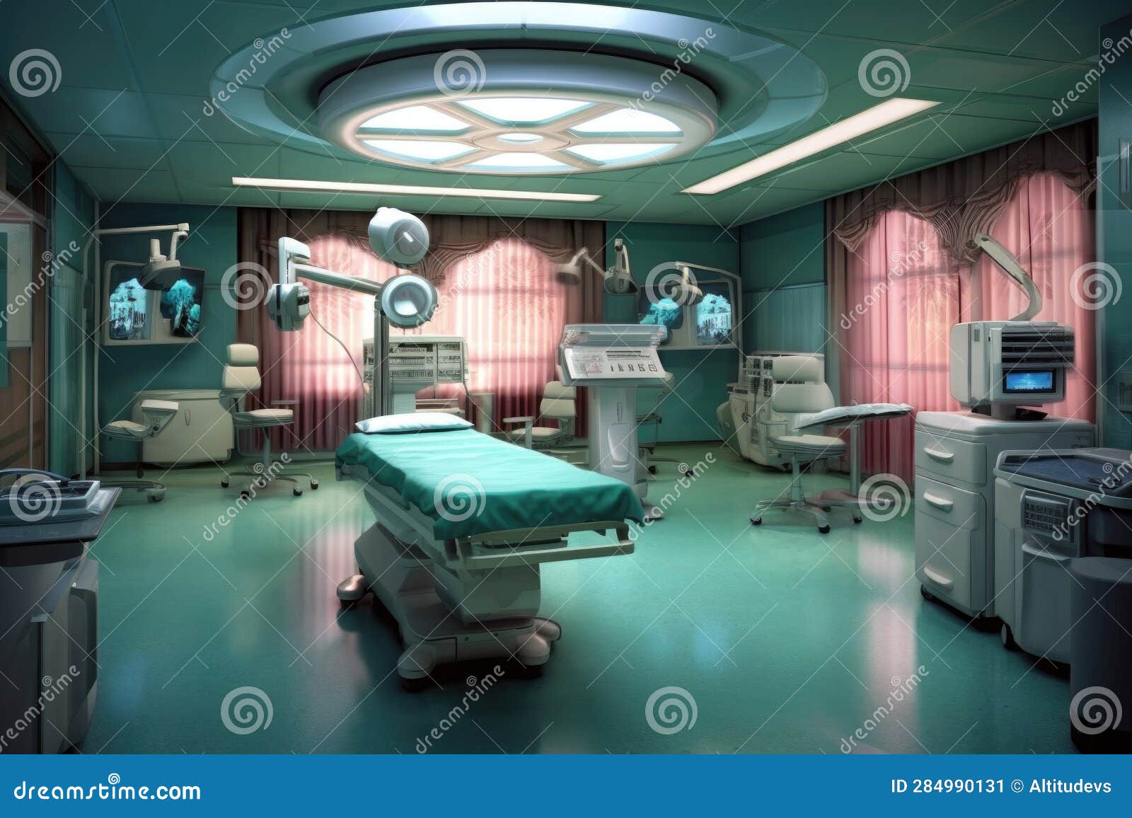 Operating Room Setup for Retinal Detachment Procedure Stock ...
