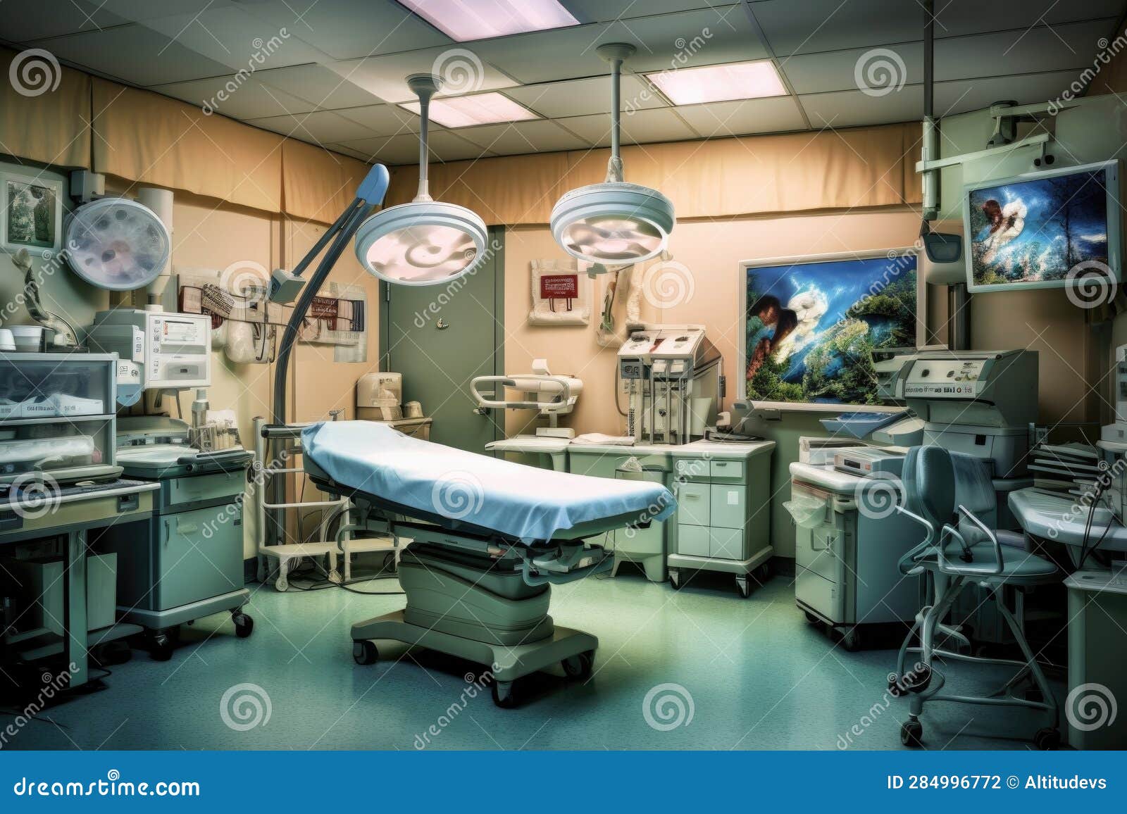 Operating Room Setup for Retinal Detachment Procedure Stock ...