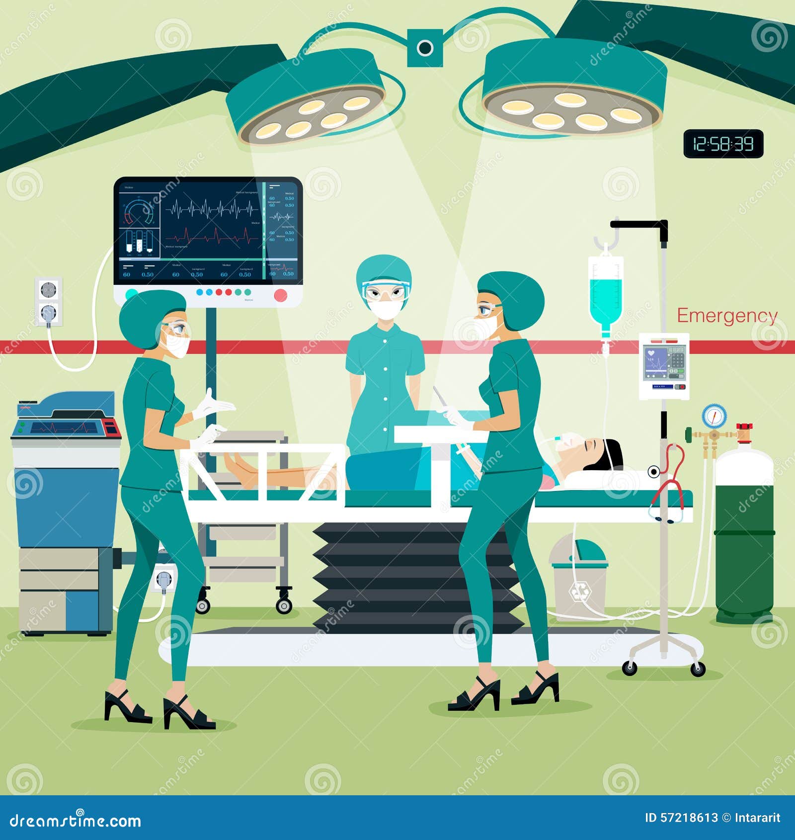 Operating Room stock vector. Illustration of room, medicine - 57218613