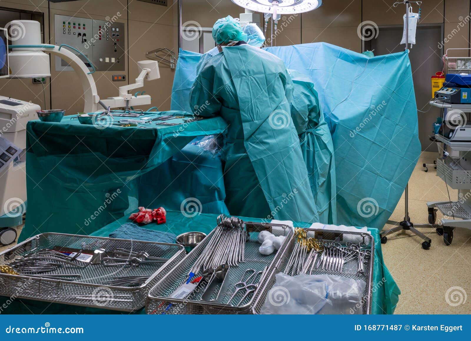 An Operating Room a Vascular Operation is Performed by 2 Doctors Stock ...