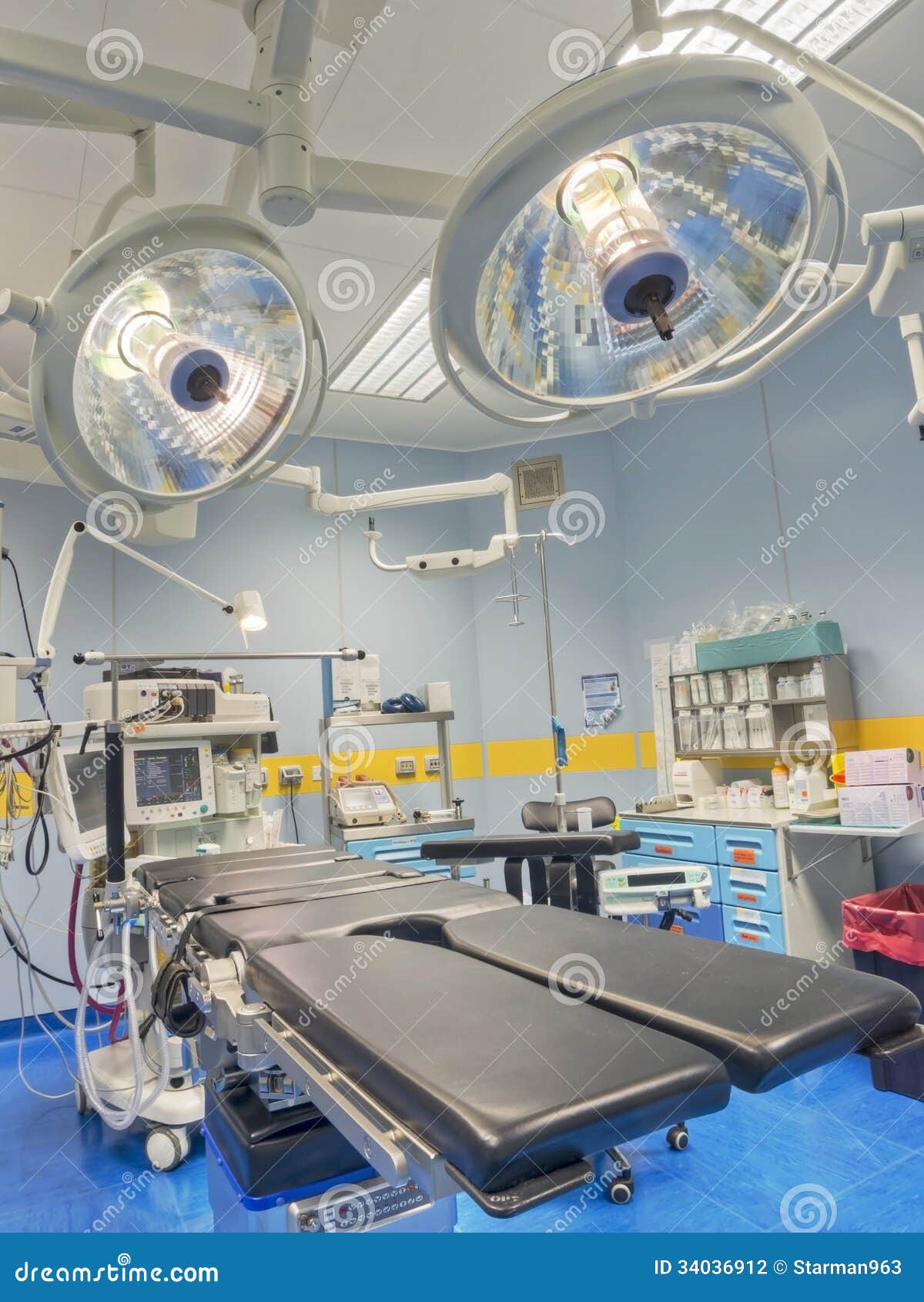Operating Room View from Above Stock Photo - Image of equipment ...