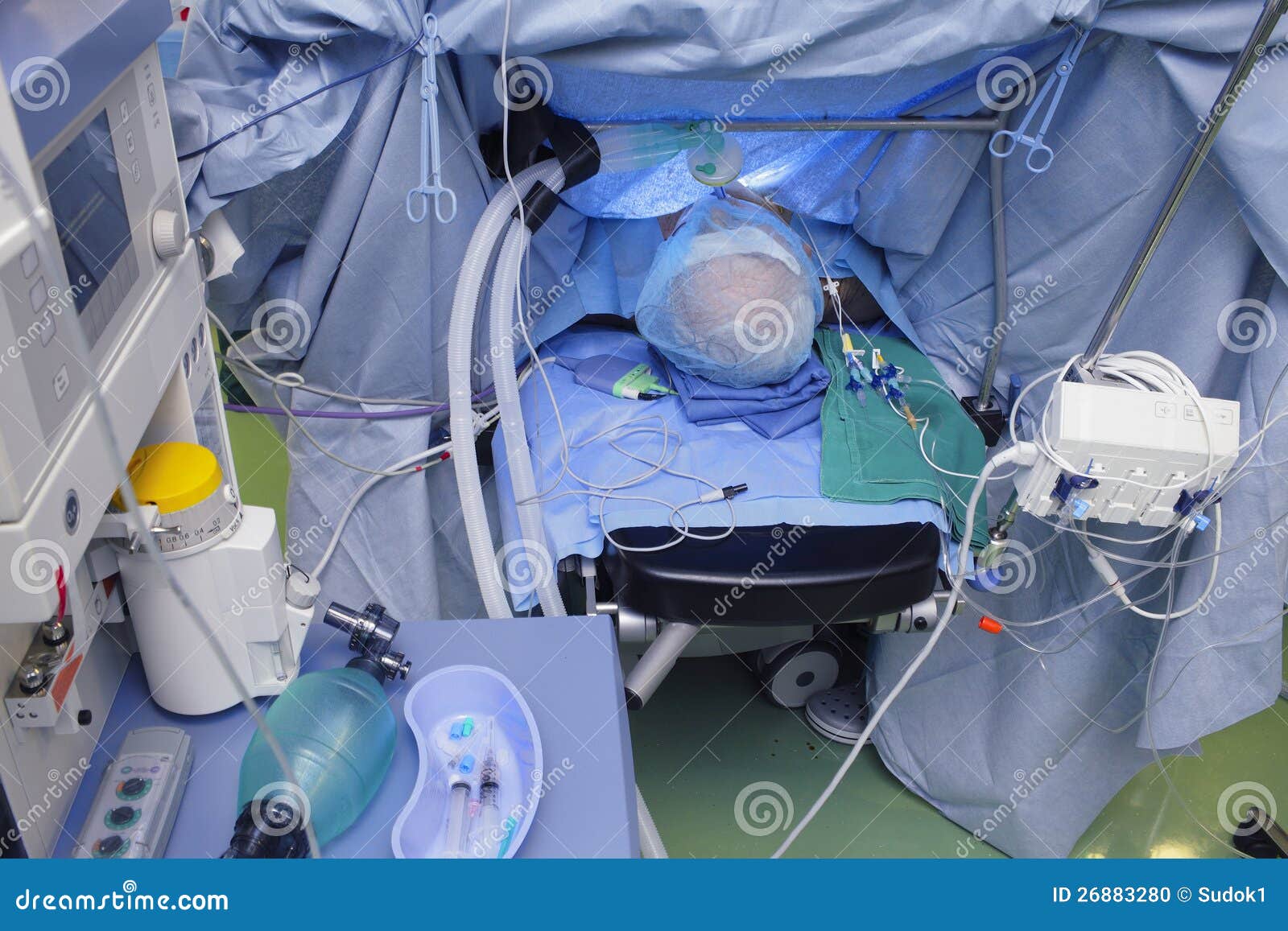 In the Operating Room. Workplace of Anesthesiologist Stock Photo ...