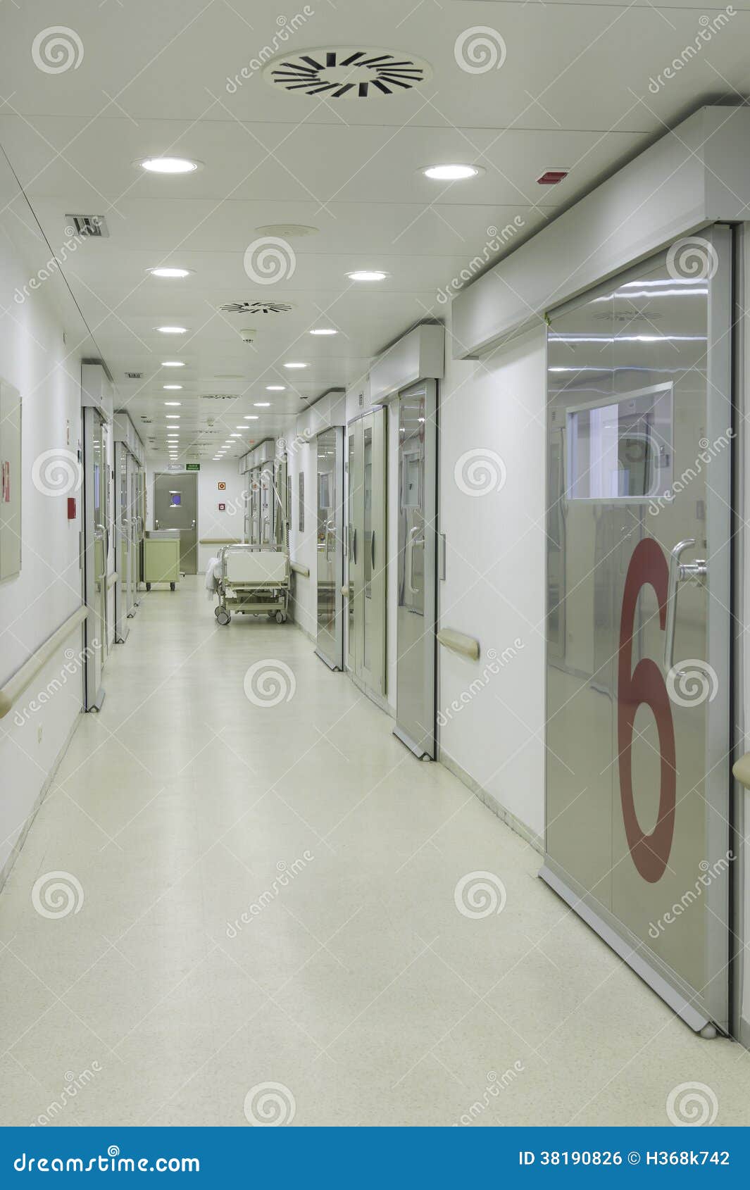 Operating rooms corridor stock photo. Image of luminosity - 38190826