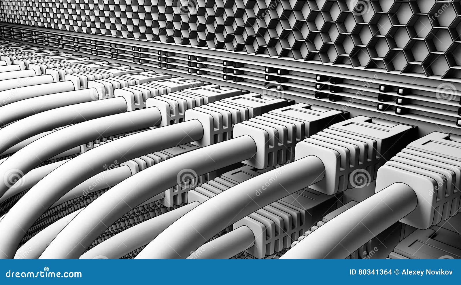 Operating Server Wires and Connectors. Cloud Technologies, ISP, it ...