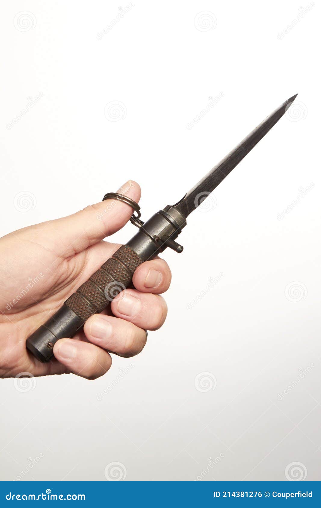 Details of Special Cold Weapon - Ballistic Knife in Hand Stock Photo ...