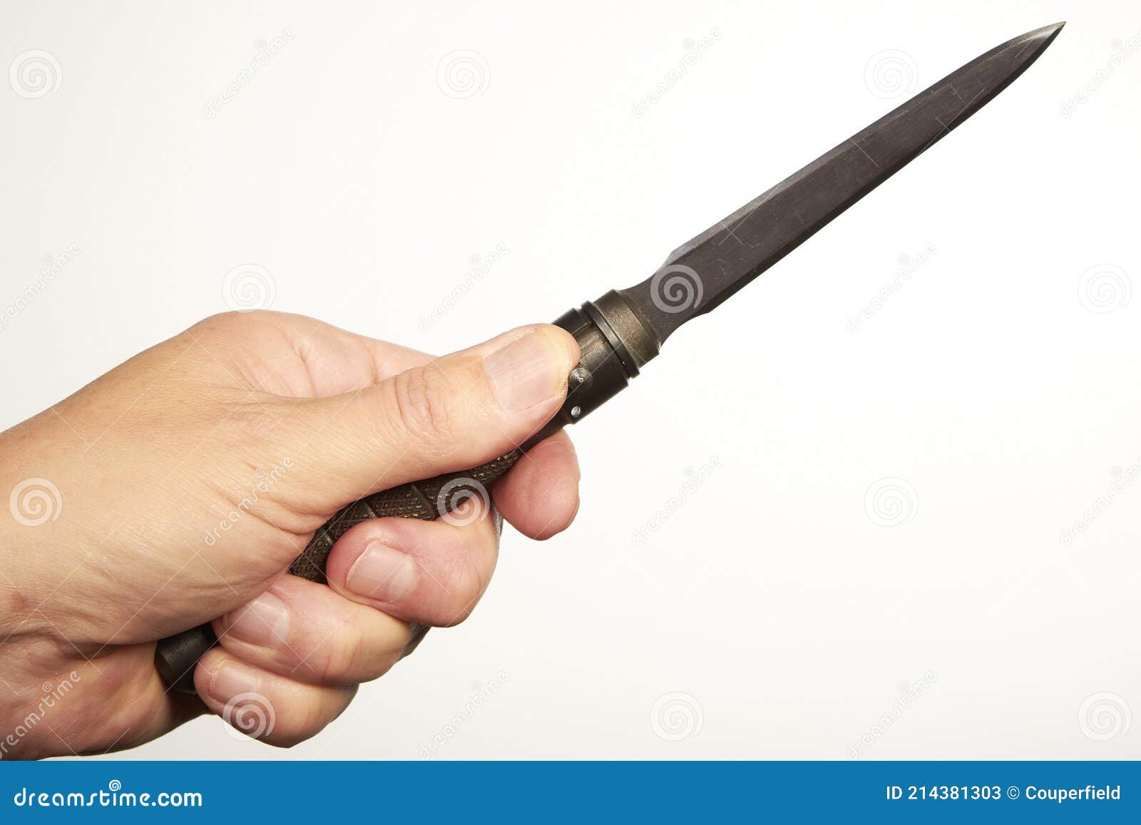 Details of Special Cold Weapon - Ballistic Knife in Hand Stock Image ...
